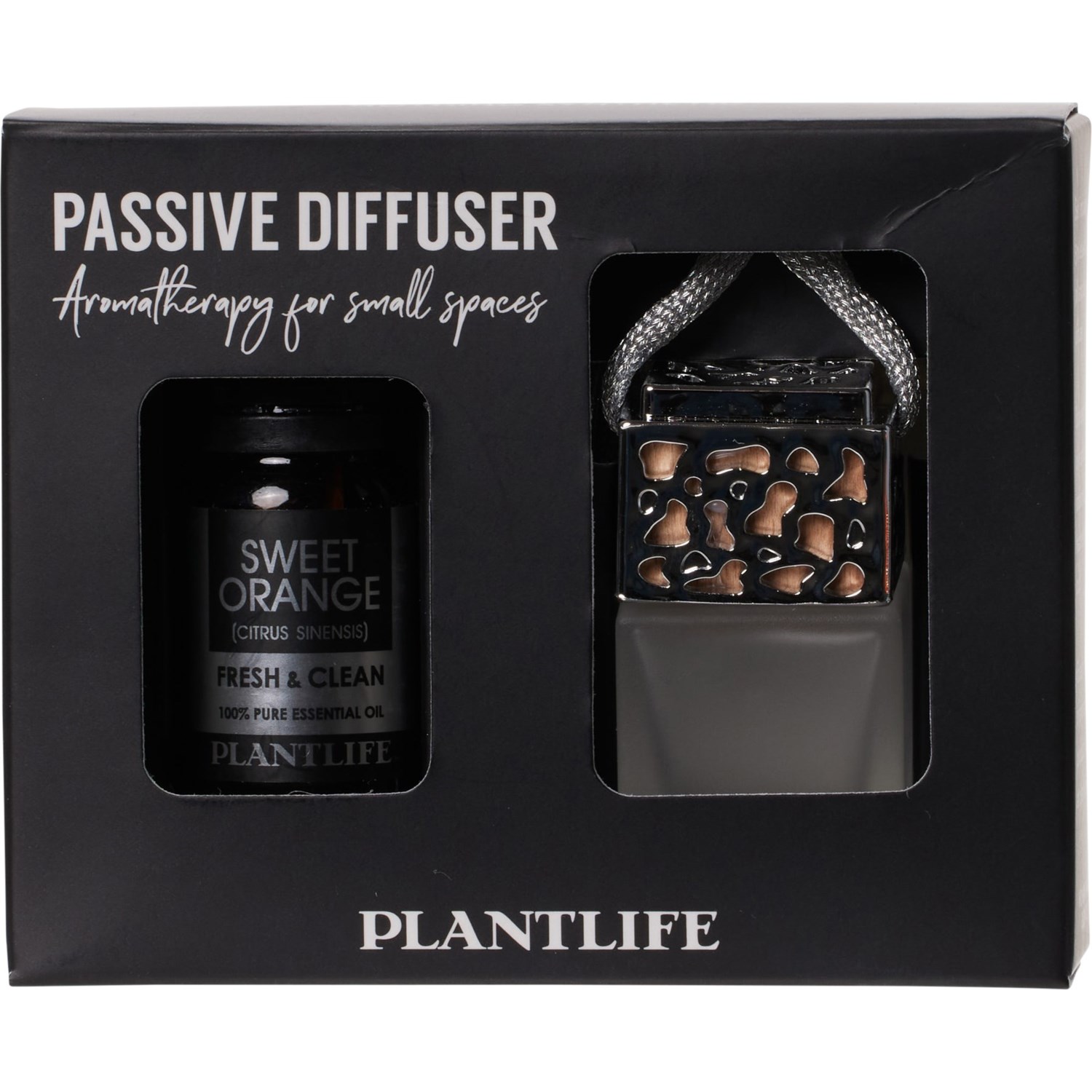 Plant Life Silver Hanging Passive Diffuser and Sweet Orange Essential ...