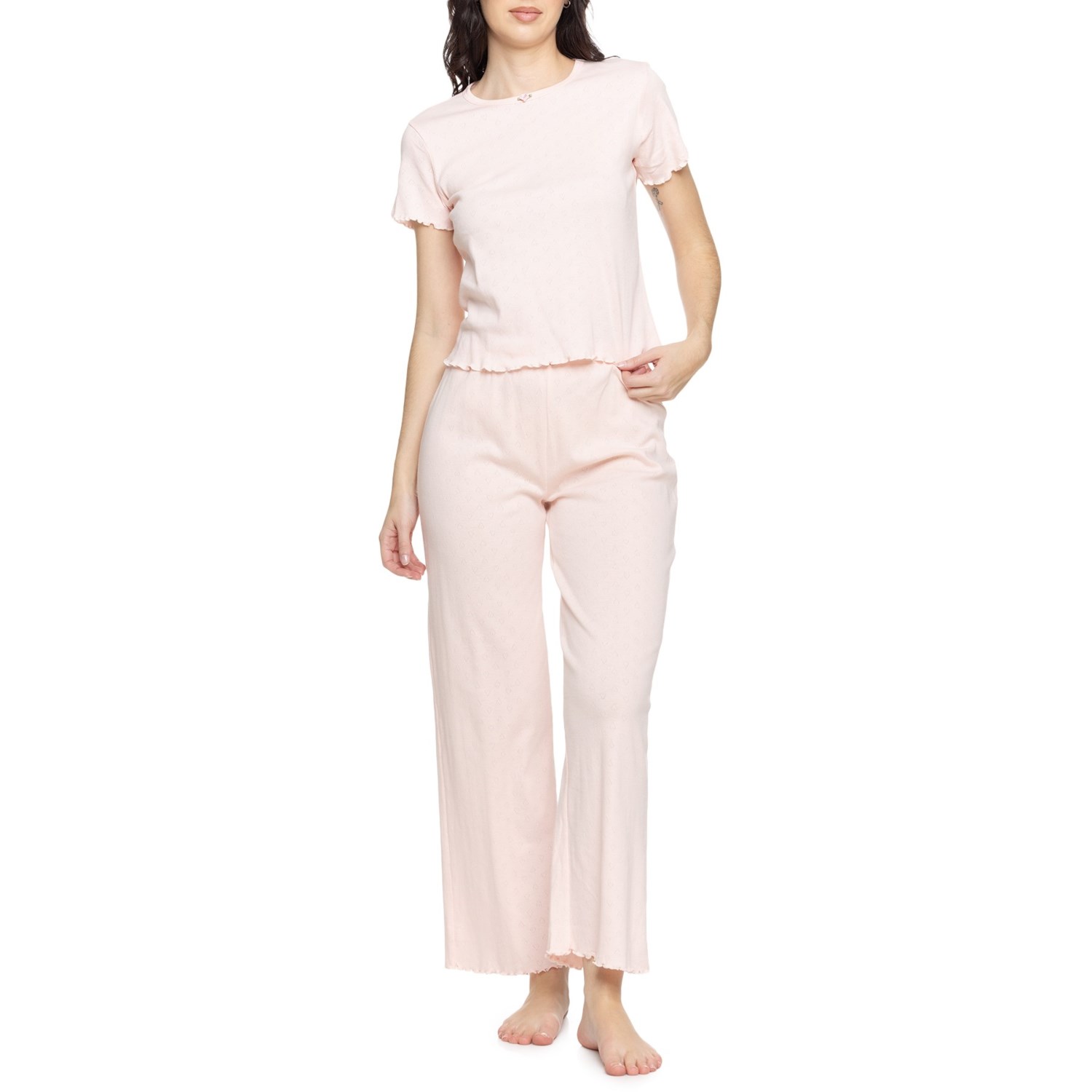 Poppy & Clay Solid Pointelle Pajamas - Organic Cotton, Short Sleeve ...