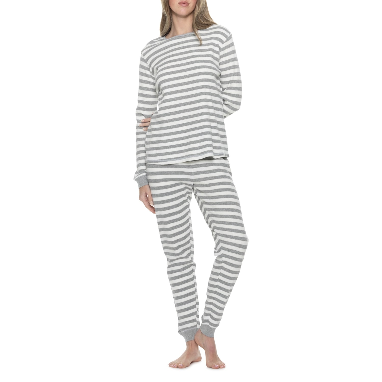 Poppy & Clay Waffle-Knit Thermal Pajamas - Organic Cotton, Long Sleeve ...