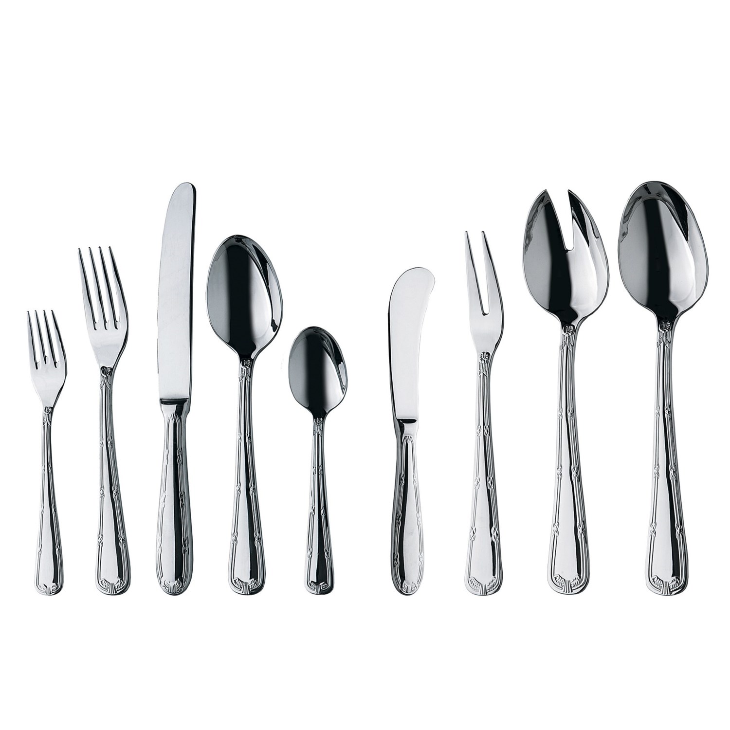 WMF Crossband Flatware Set - Cromargan®18/10 Stainless Steel, 44-Piece ...