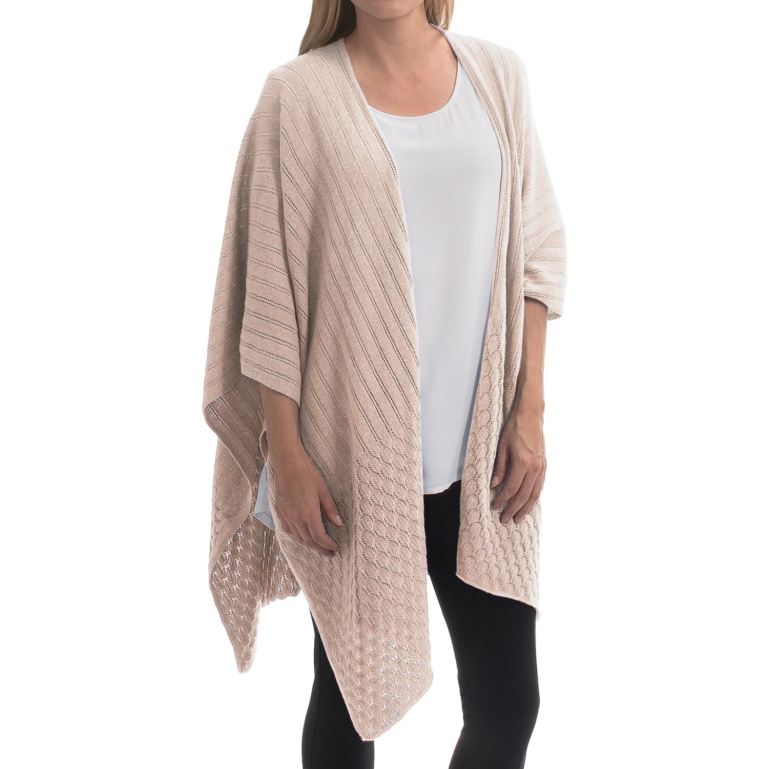 Forte Cashmere Lace Ruana Wrap (For Women) 9214A - Save 60%