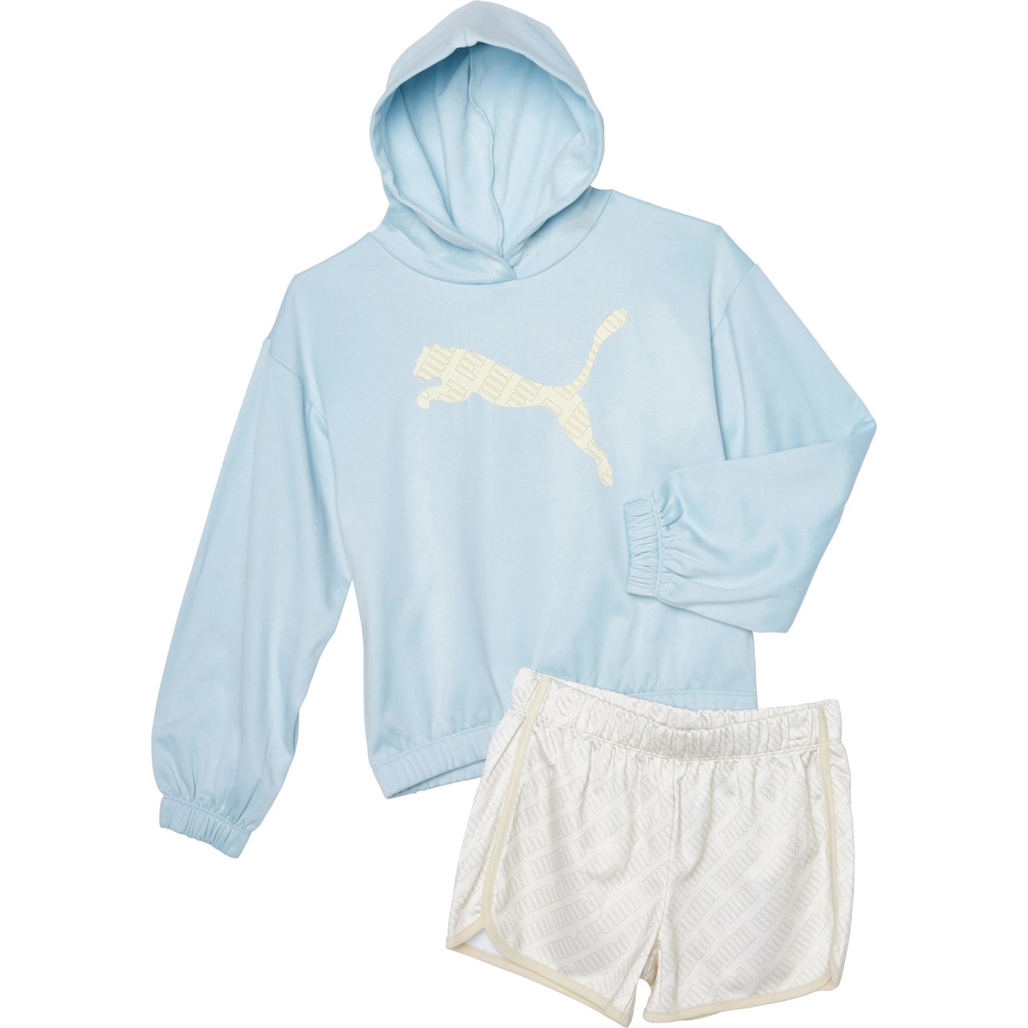 Puma Big Girls Fleece Hoodie and Tricot Shorts Set - Save 40%