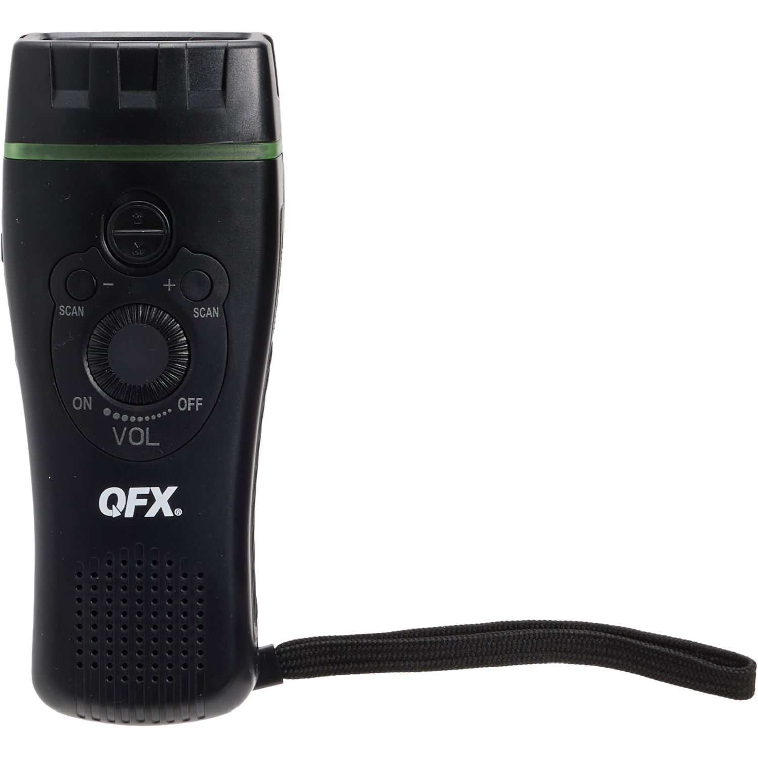 QFX Hand-Crank Emergency Rechargeable FM Radio with LED Flashlight ...