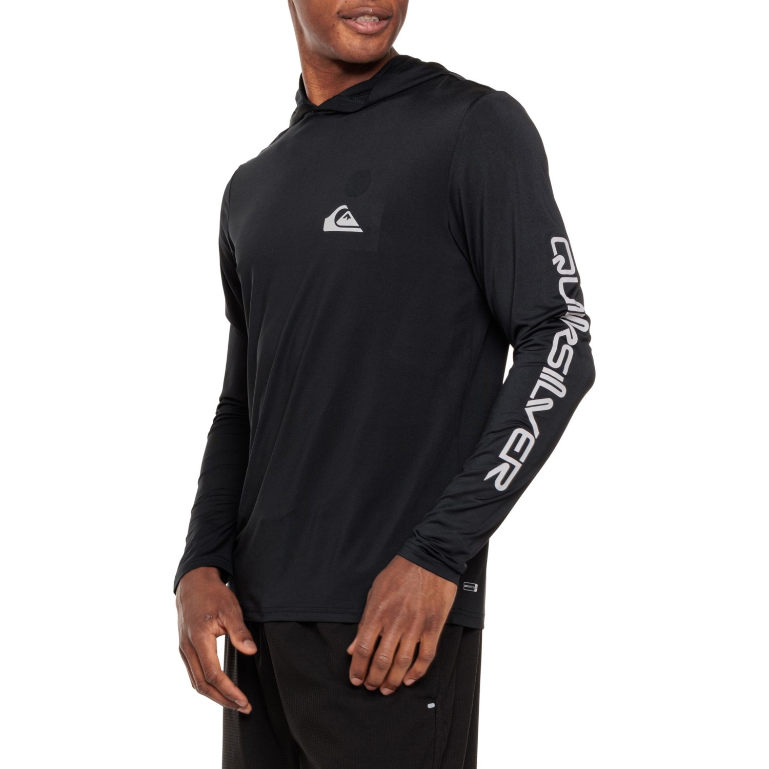 Quiksilver Comp Logo Sleeve Hooded Rash Guard - UPF 50+, Long Sleeve ...