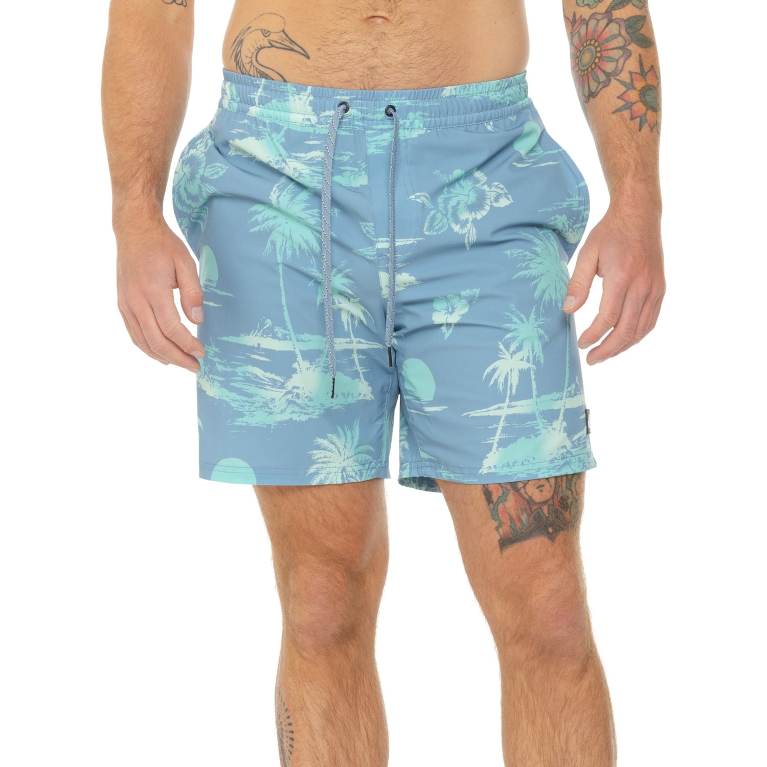 Quiksilver Sunset Print Swim Trunks - 17”, Built-In Liner - Save 43%