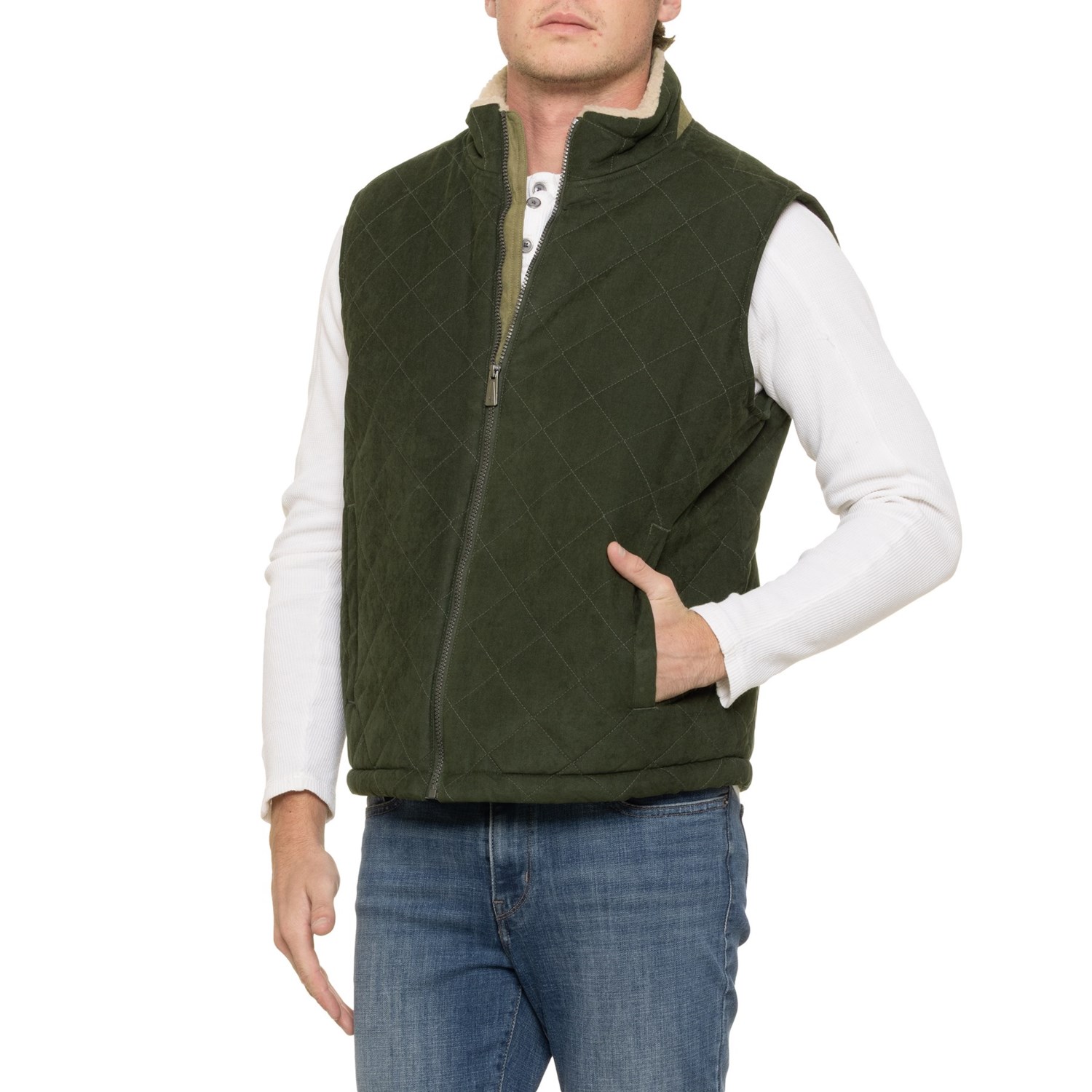 Rainforest Quilted Vest - Sherpa Fleece Lining, Insulated - Save 50%