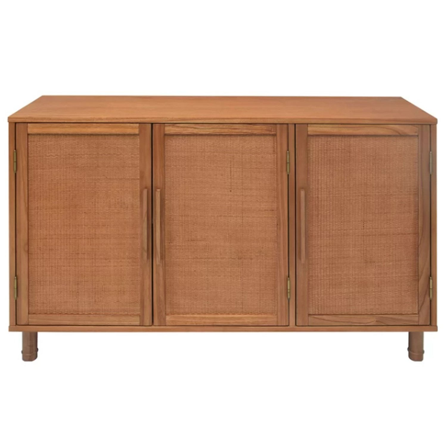 Rattan Accents 3-Door Wood Cabinet with Rattan Panels - 34.13x50.94x15 ...