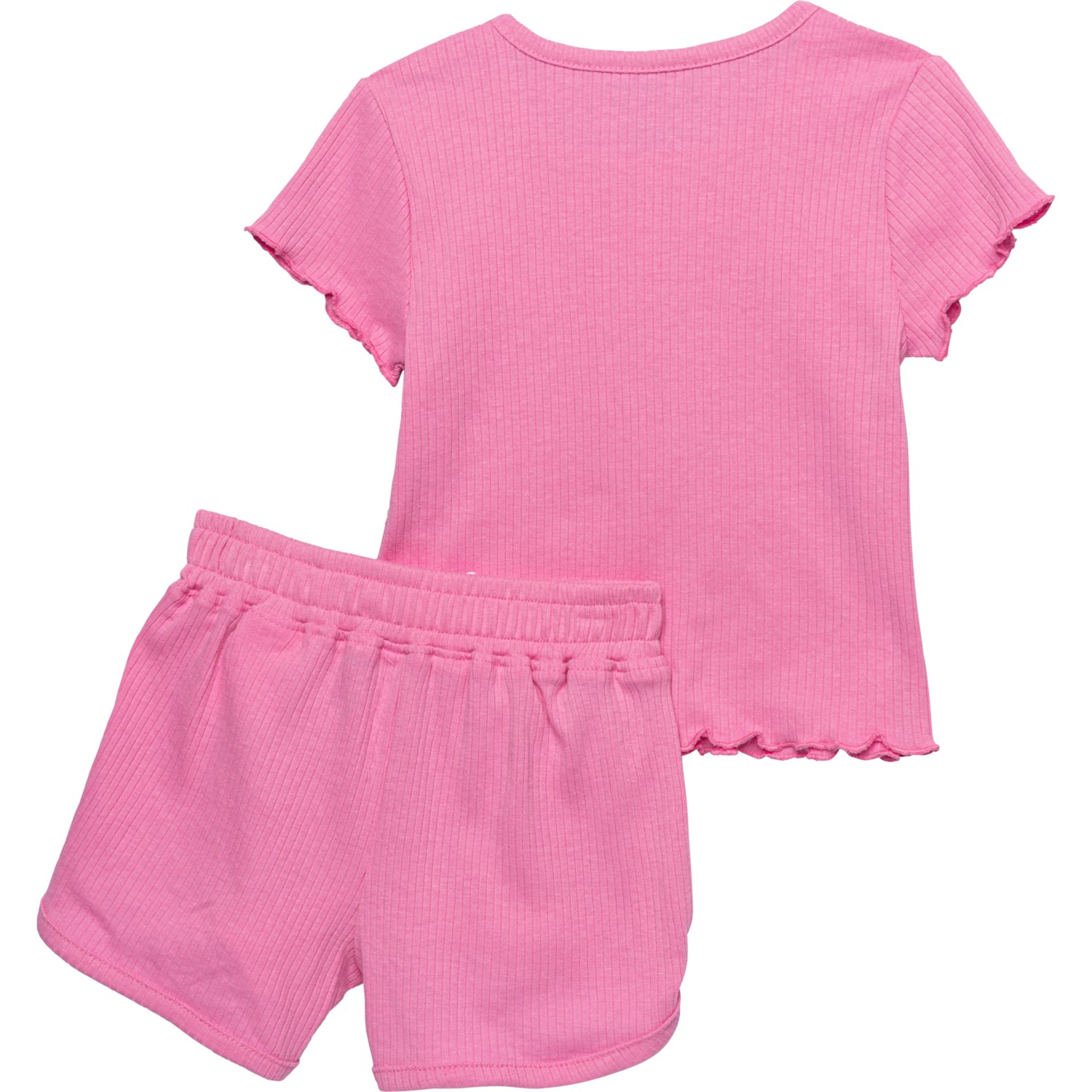 Reebok Little Girls Drop Needle Ribbed Shirt and Shorts Set - Short ...