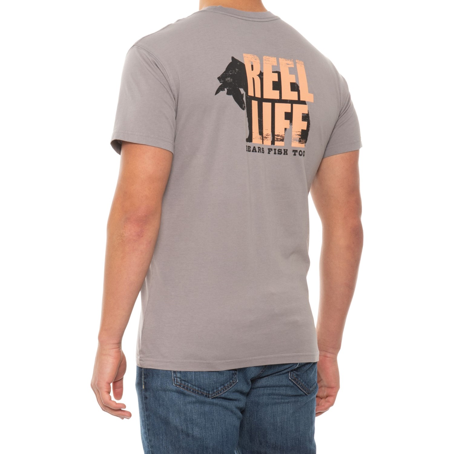 Reel Life Bears Fish Too T-Shirt (For Men) - Save 44%