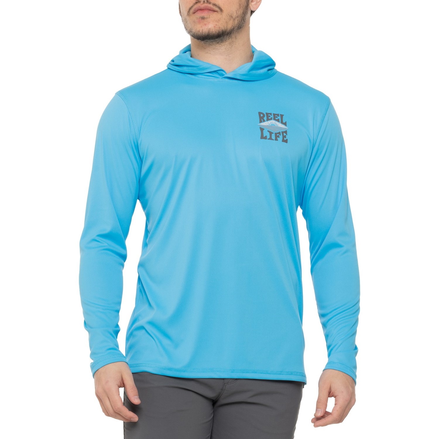Reel Life Reel Logo Sun Defender Hooded Shirt - Long Sleeve - Save 50%