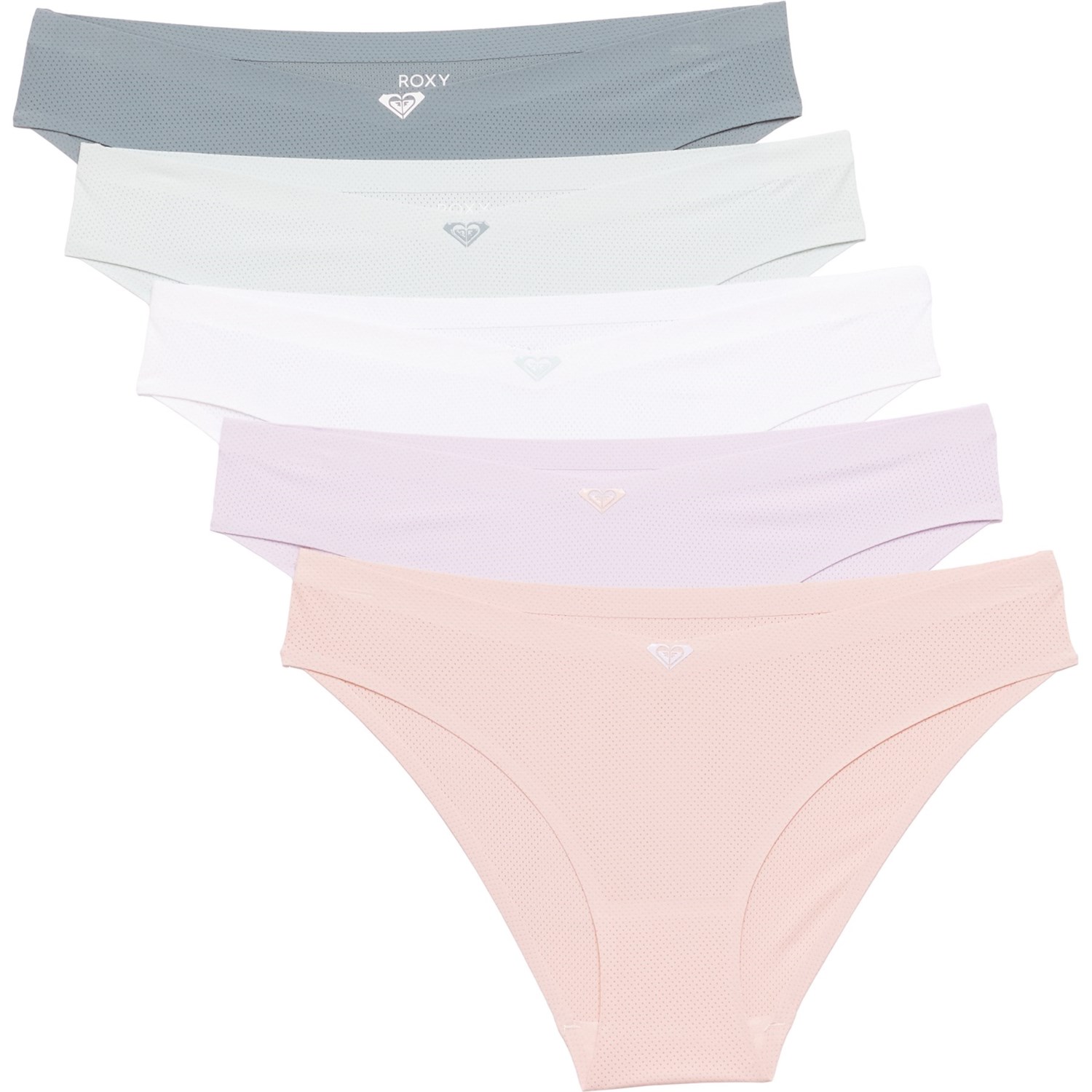 Roxy Breathable V-Front Laser-Cut Panties - 5-Pack, Bikini - Save 46%