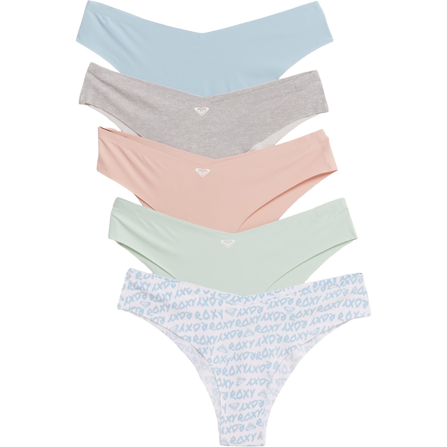 Roxy Micro Logo V-Front Panties - 5-Pack, Bikini - Save 46%