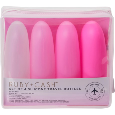 RUBY + CASH Silicone Travel Bottle with Bag Set - 4-Piece - Save 33%