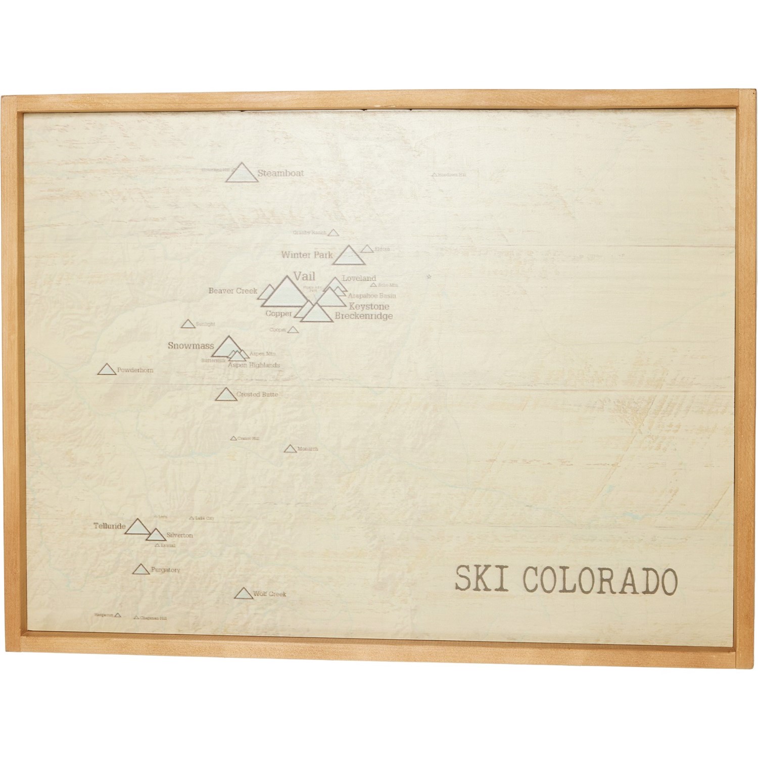 Rustic Marlin 25x33” Ski Colorado Map Framed Printed Wood Art - Save 44%