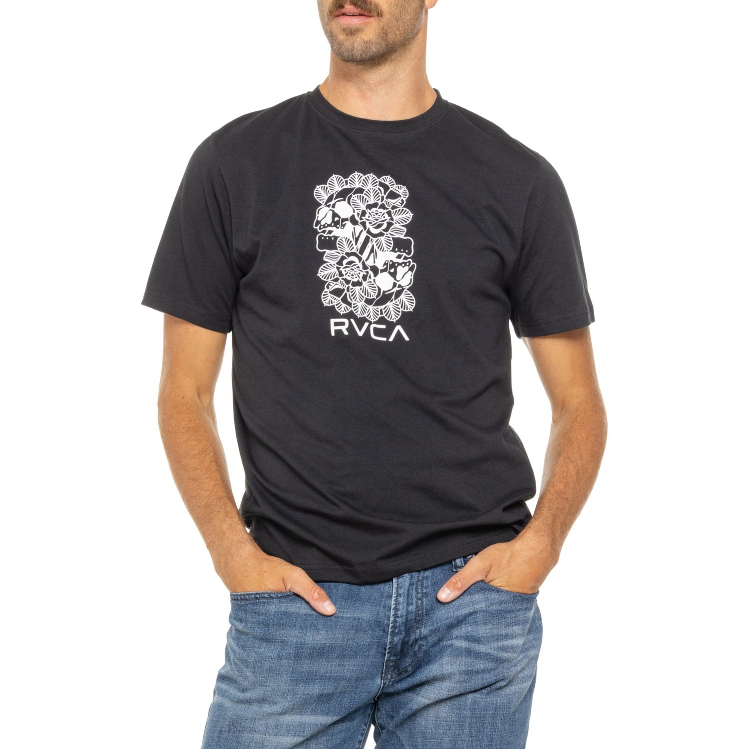 RVCA Floral Graphic Logo Lounge T-Shirt - Short Sleeve - Save 72%