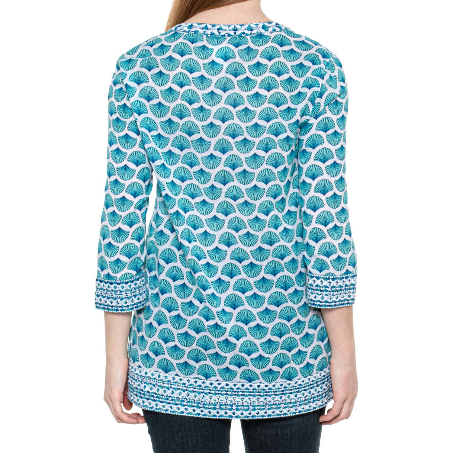 Sigrid Olsen Embroidered Tunic Shirt with Matching Scarf (For Women ...