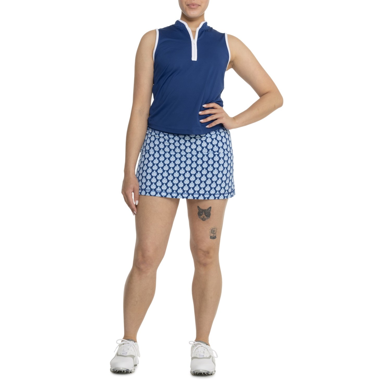 Sigrid Olsen Zip Neck Shirt and Dolphin Hem Skort Set - UPF 50 ...