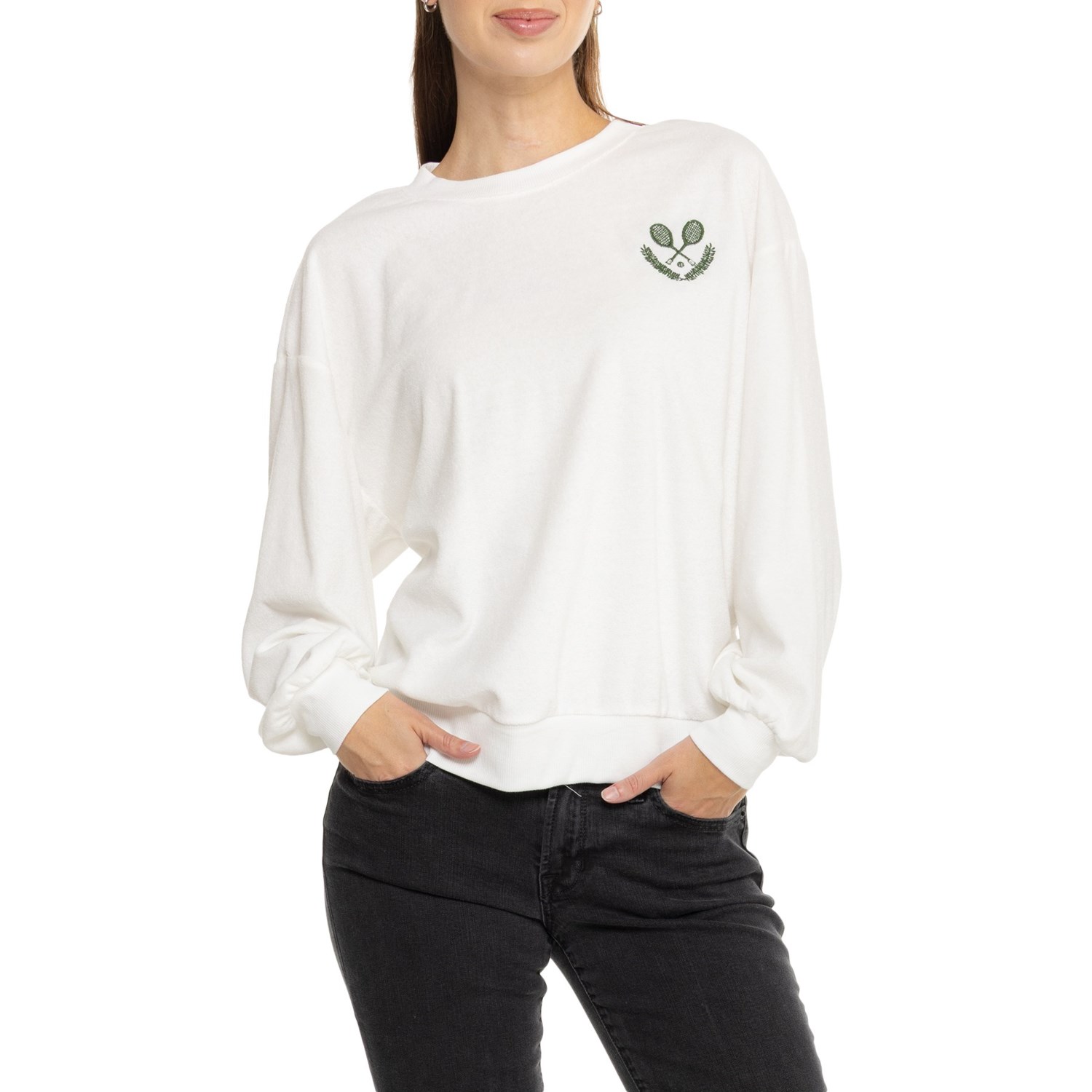 Sirens & Seashells Embroidered Terry Sweatshirt - Save 71%