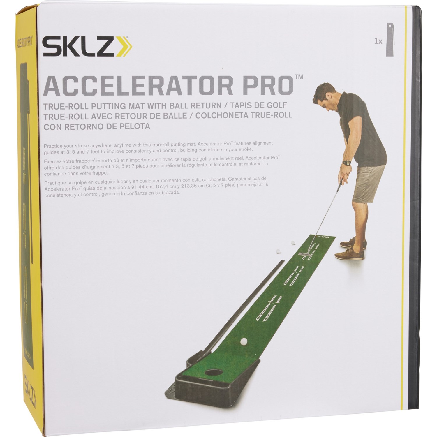 SKLZ Accelerator Pro Indoor Golf Putting Mat with Auto Ball Return ...