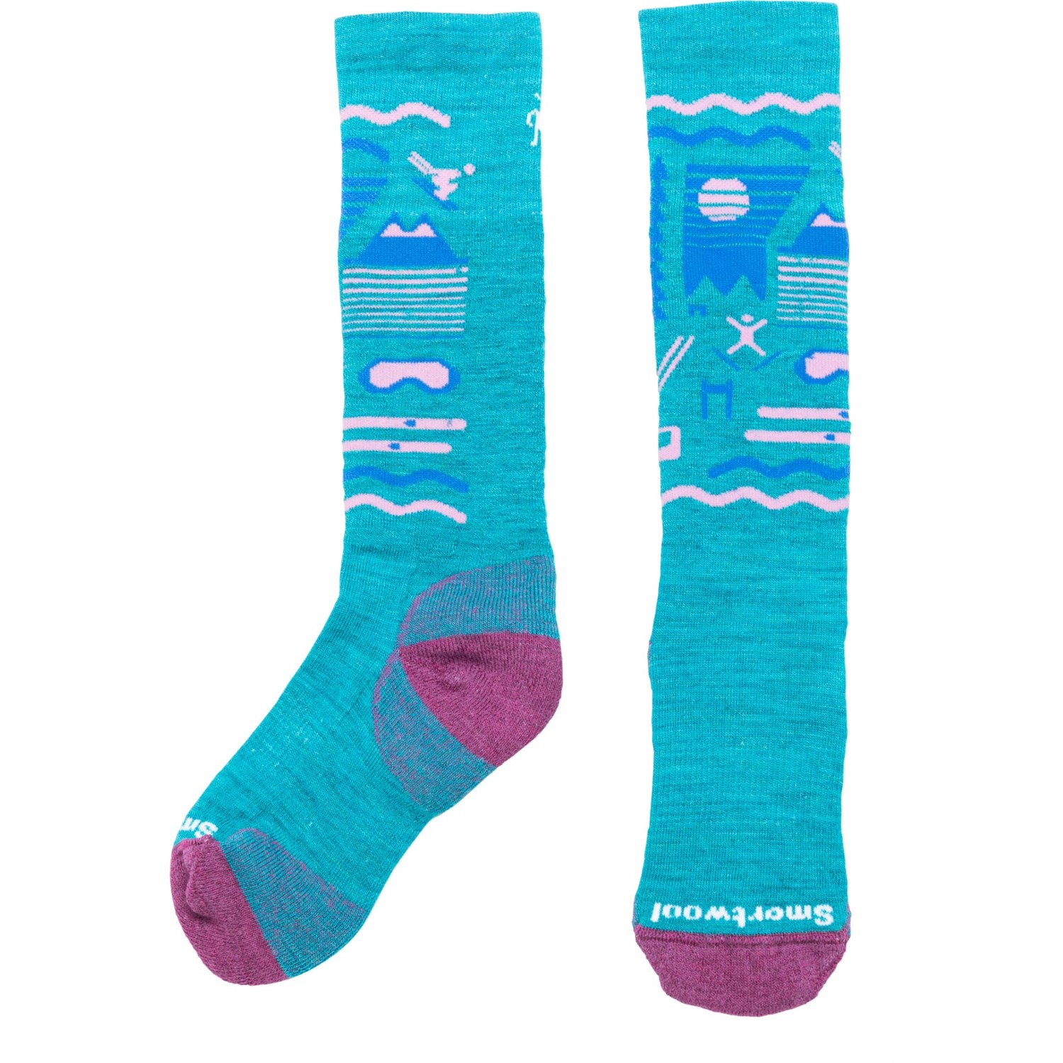 SmartWool Boys and Girls Wintersport Pattern Ski Socks - Merino Wool ...