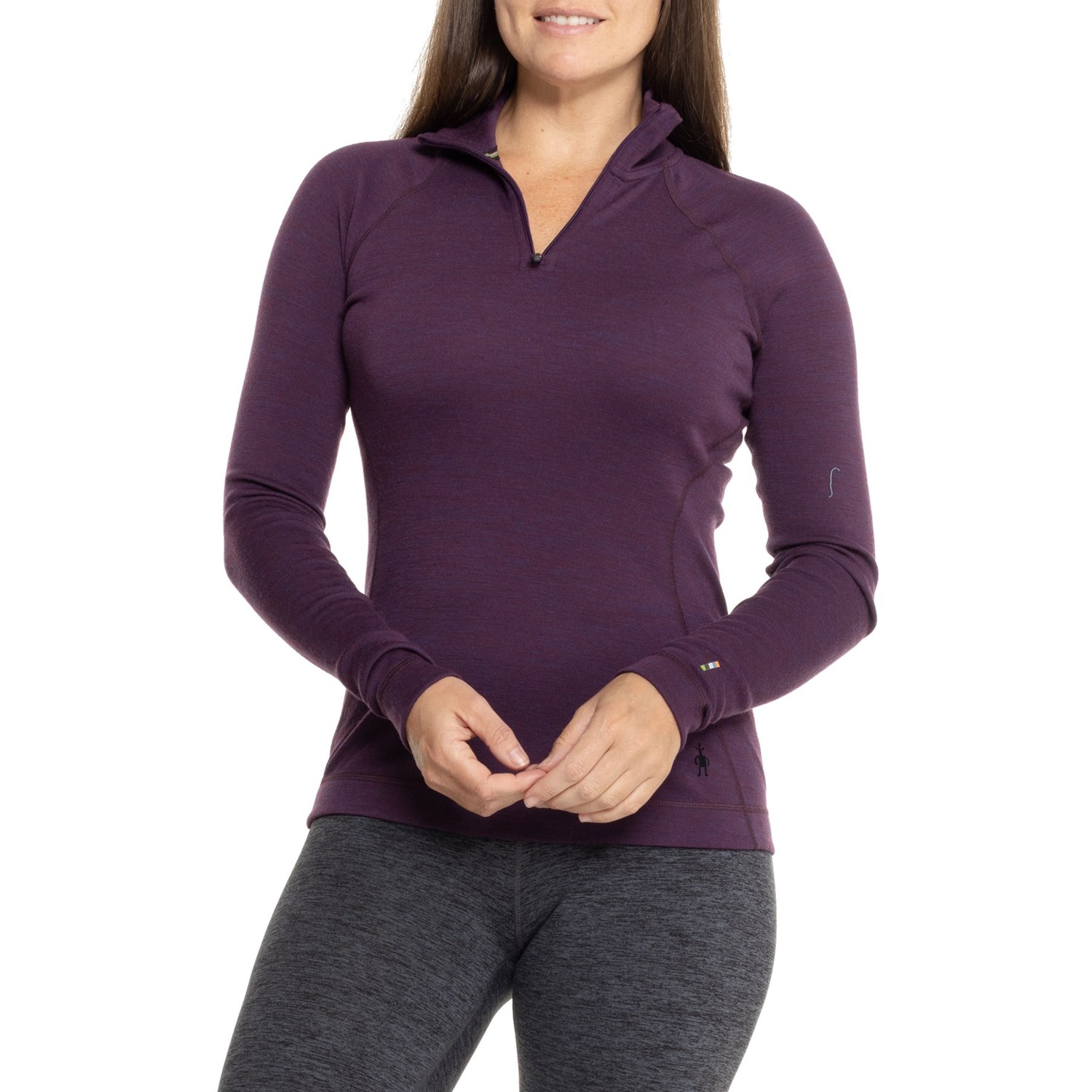 SmartWool Classic Thermal Base Layer Top - Merino Wool, Zip Neck, Long ...