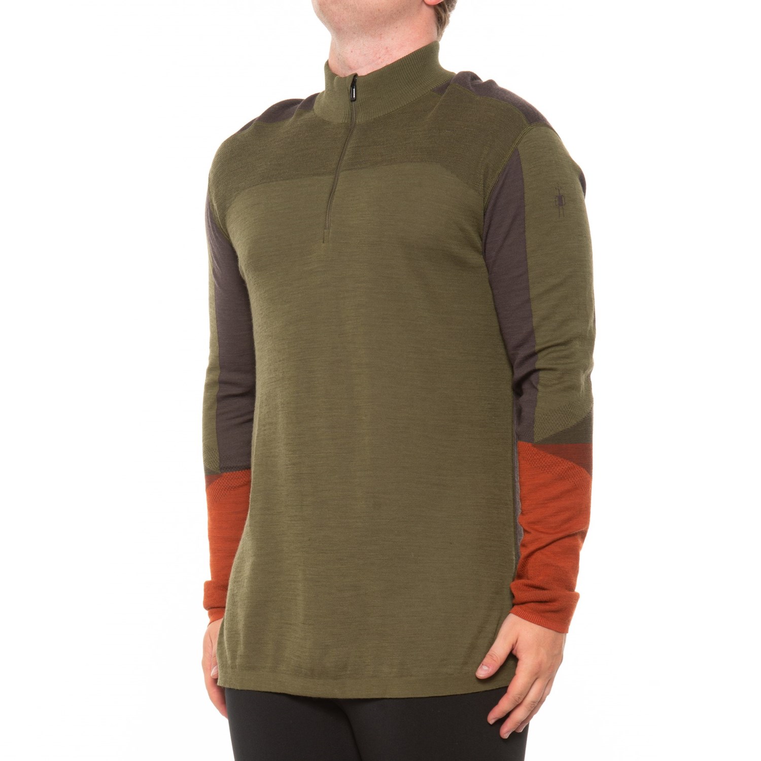 SmartWool Intraknit 200 Color-Block Base Layer Top - Merino Wool, Zip Neck