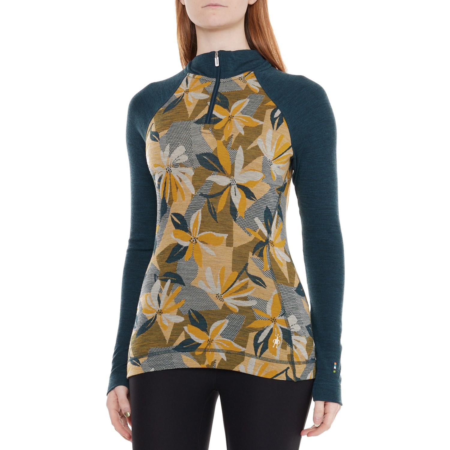 SmartWool Merino 250 Patterned Base Layer Top - Merino Wool, Zip Neck ...