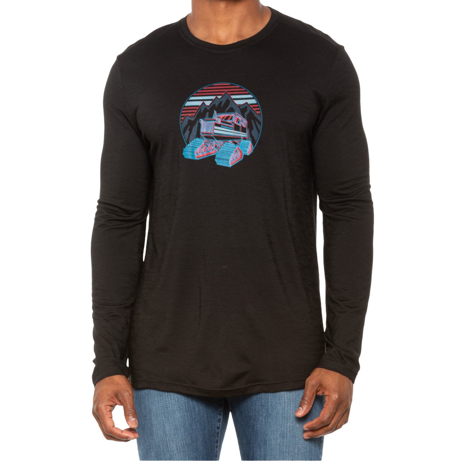 SmartWool Snowcat Graphite T-Shirt - Merino Wool, Long Sleeve