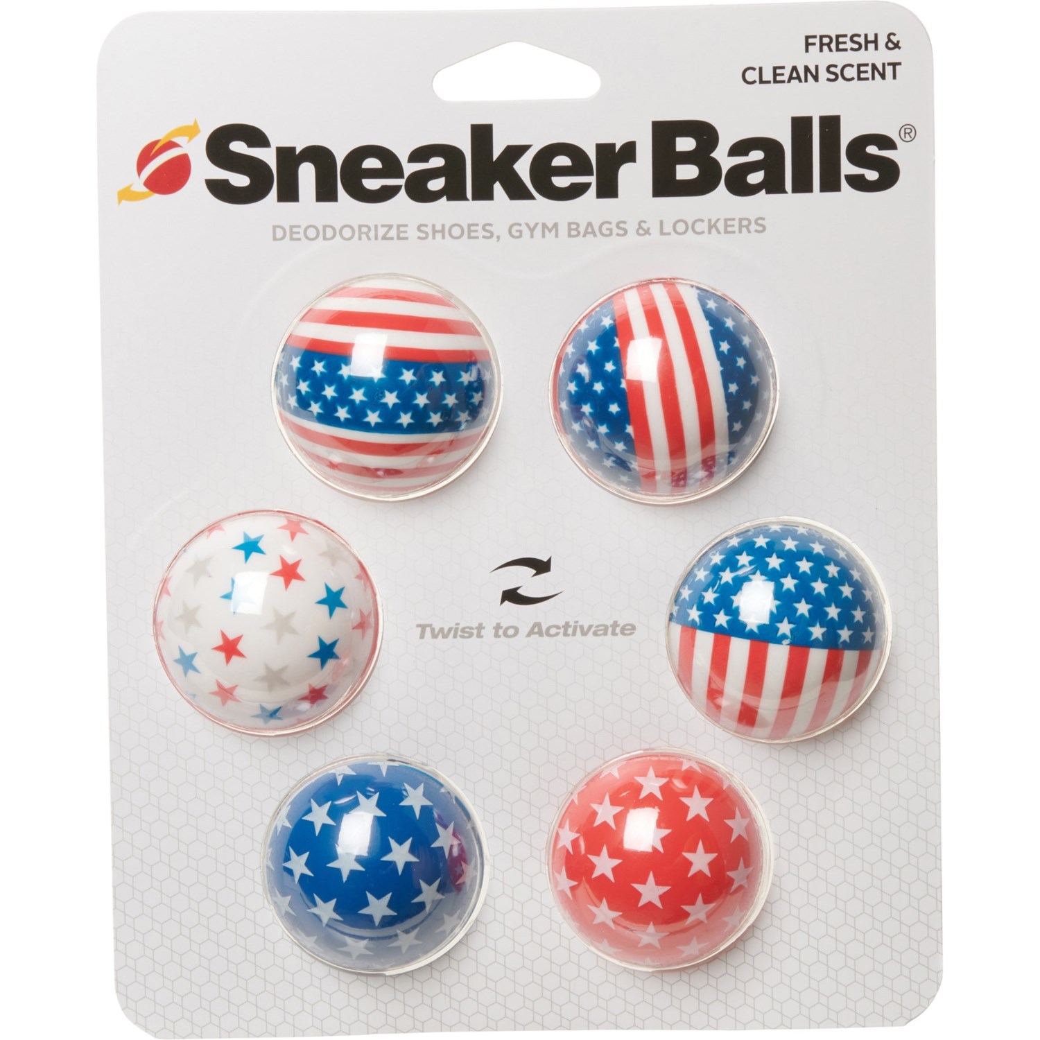 SNEAKER BALLS Patriotic Stars and Flags Shoe Deodorizer - 6-Pack - Save 33%