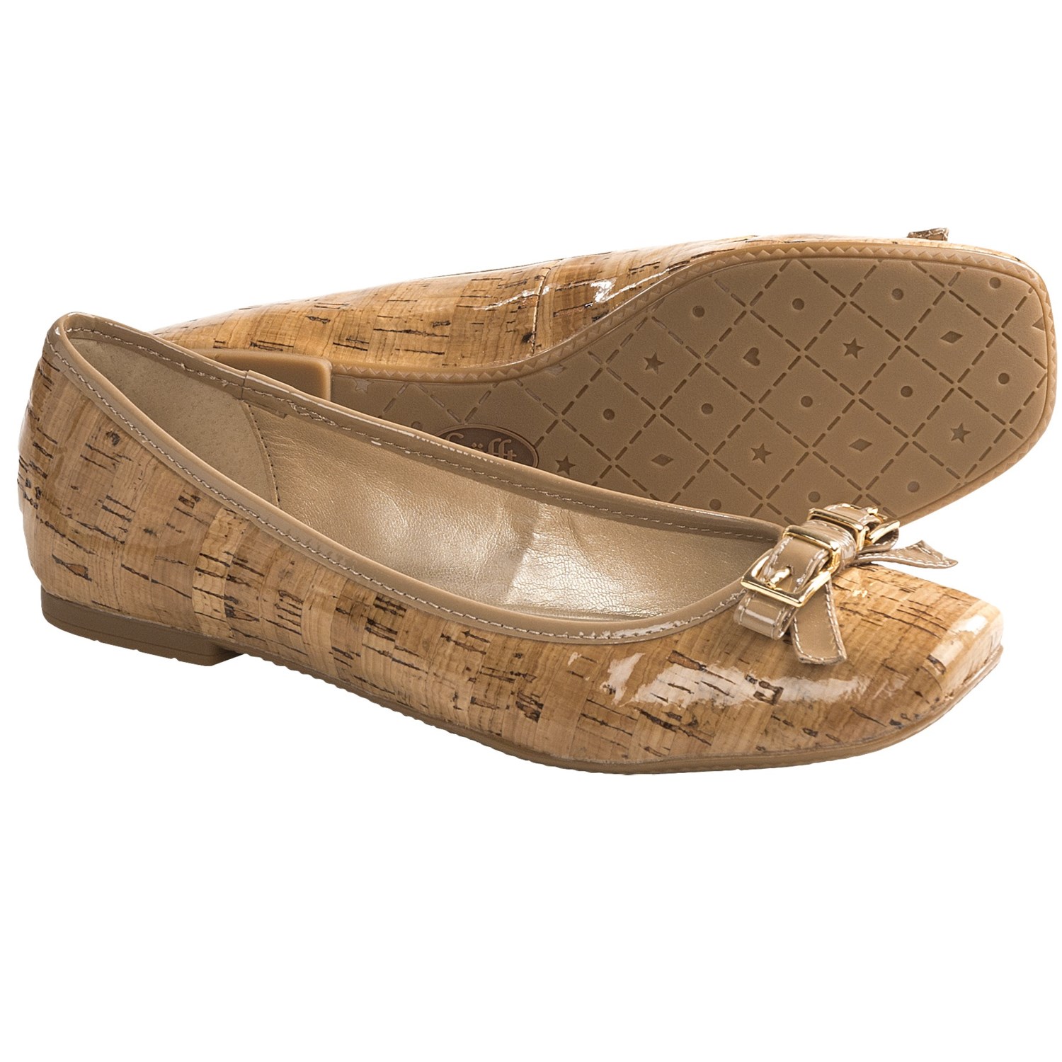 Sofft Nalda Flats - Patent Leather (For Women) in Natural Cork/Sand Patent