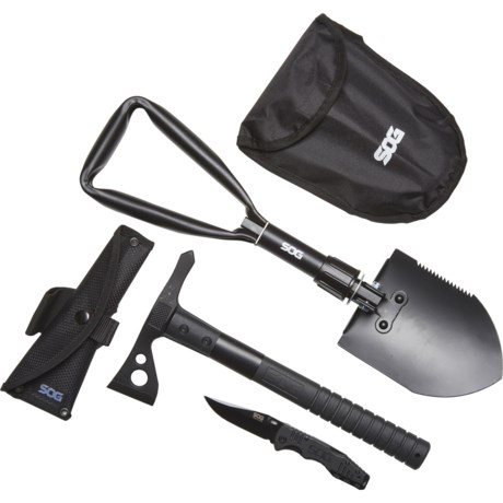 SOG Survival Combo Kit with Shovel, Fasthawk Tomahawk and Salute Mini ...
