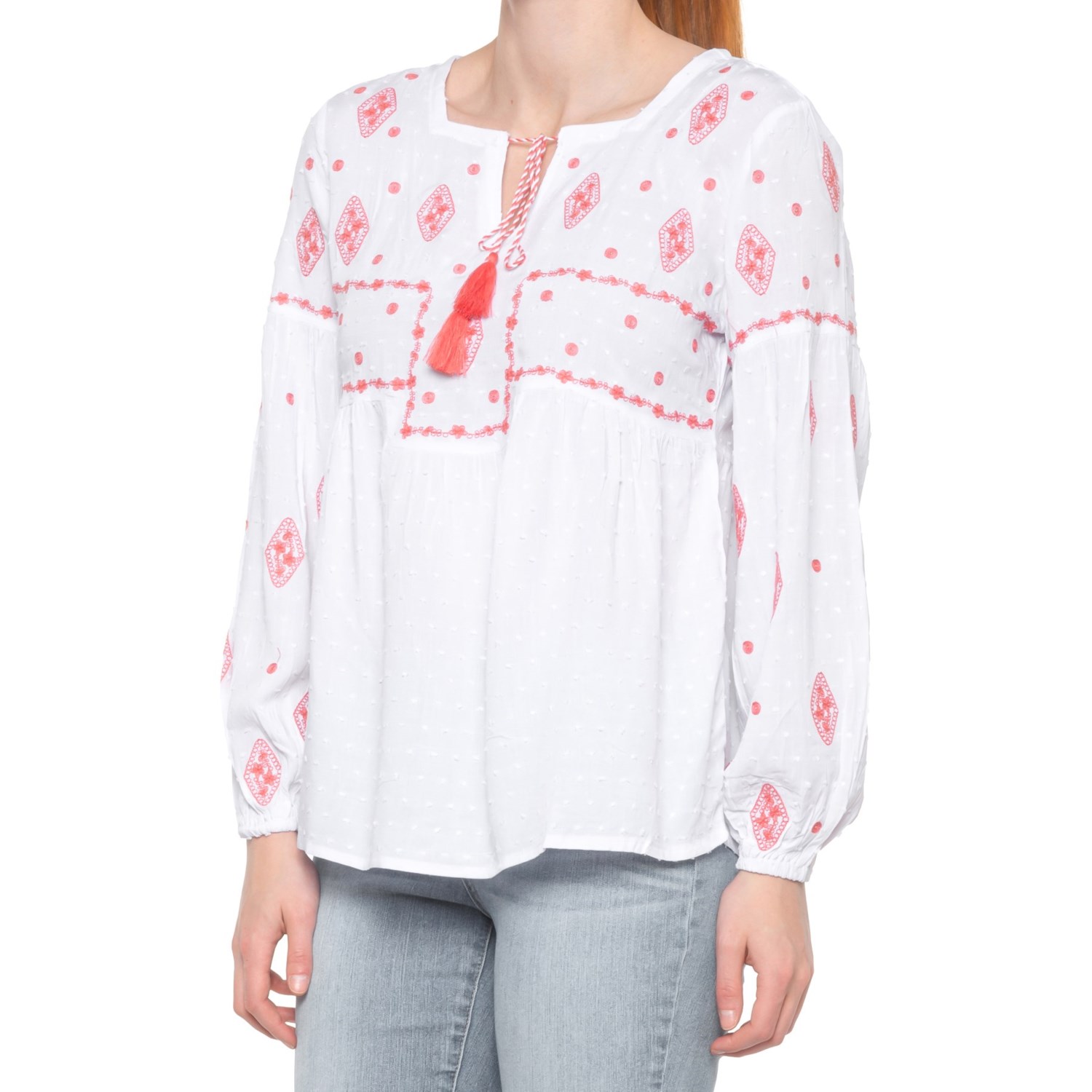 Solitaire Embroidered Swiss Dot Blouse (For Women) - Save 37%