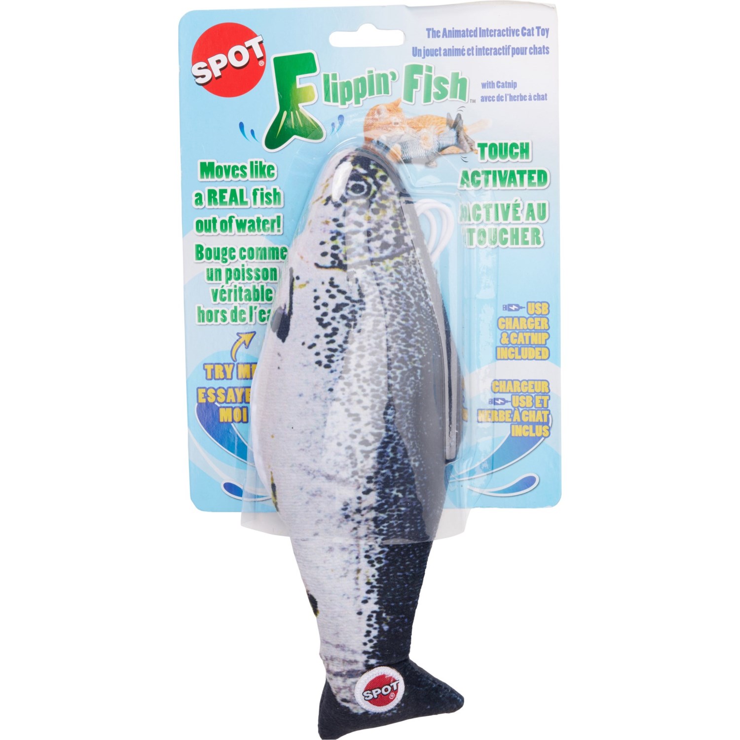 Spot Flipping Fish Plush Cat Toy - 11.5” - Save 33%