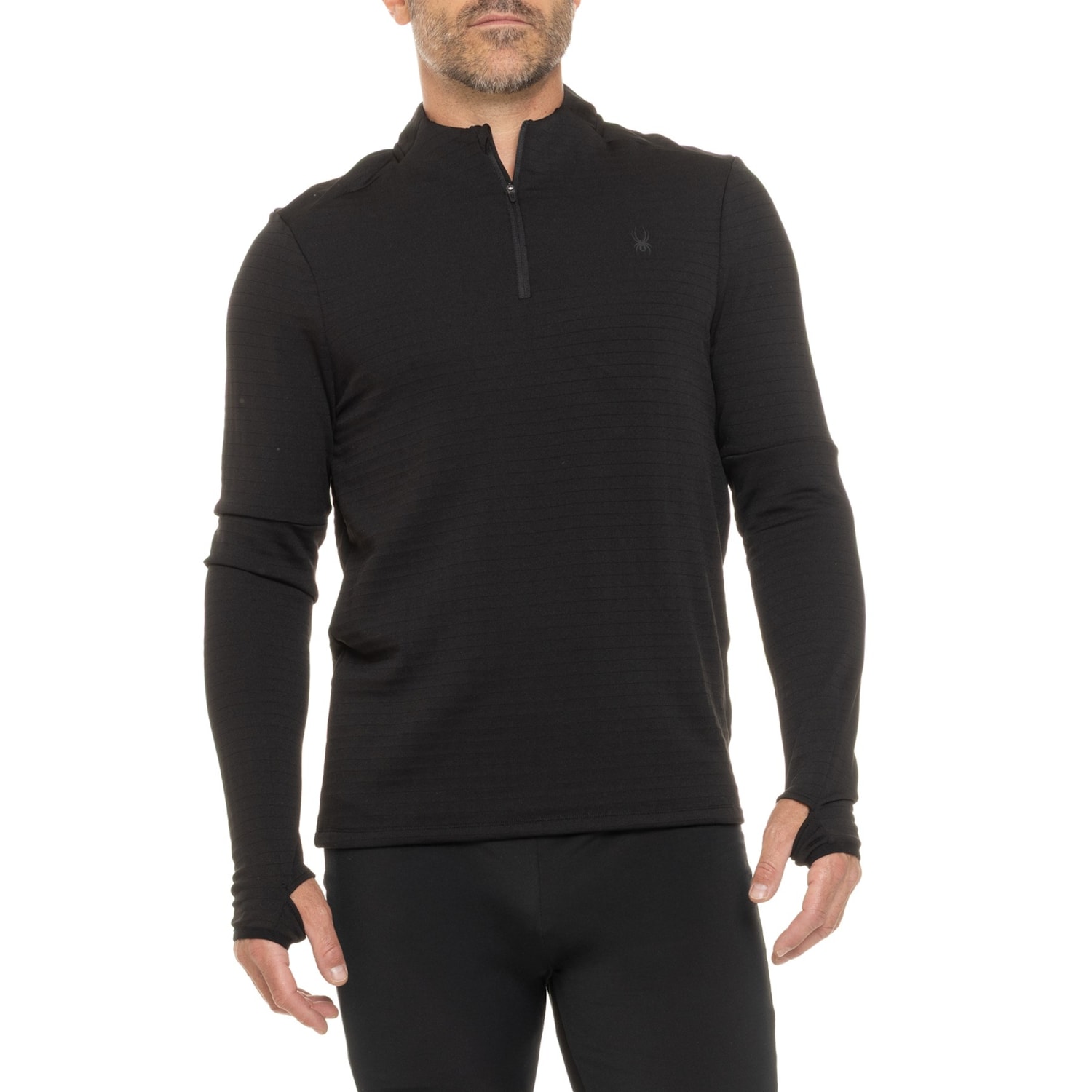 Spyder Grid Texture Shirt - Zip Neck, Long Sleeve