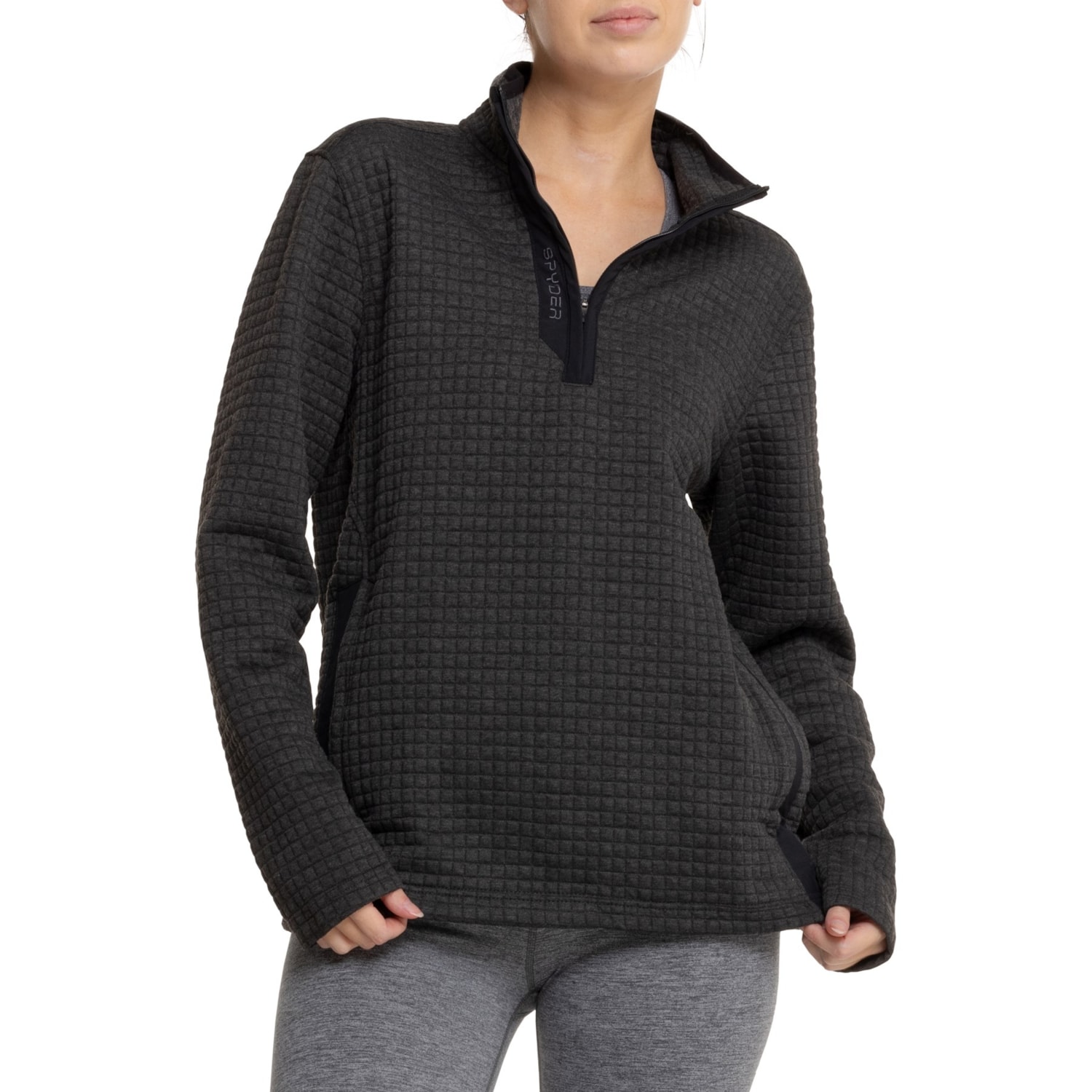 Spyder Mixed Media Shirt - Zip Neck, Long Sleeve