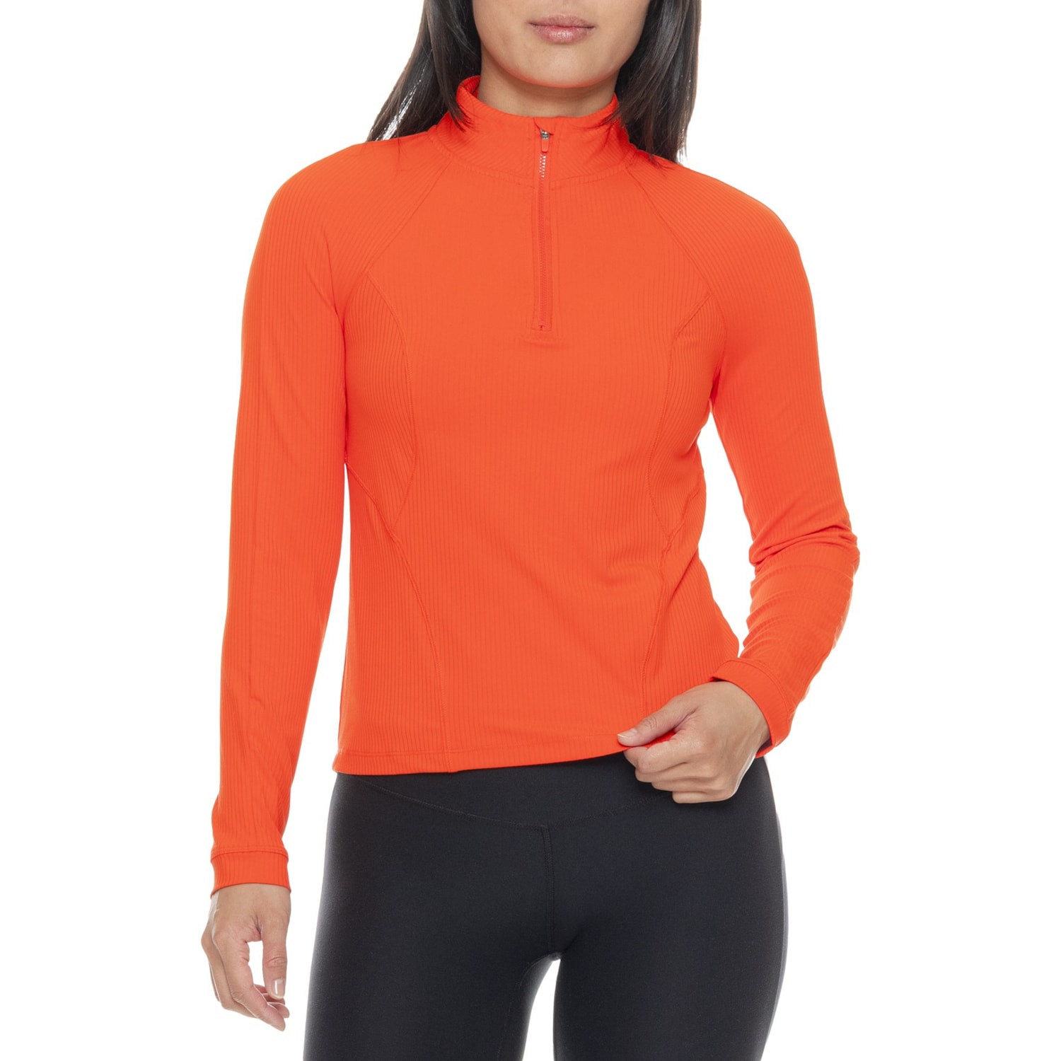 Spyder Ribbed Zip Neck Shirt - Long Sleeve