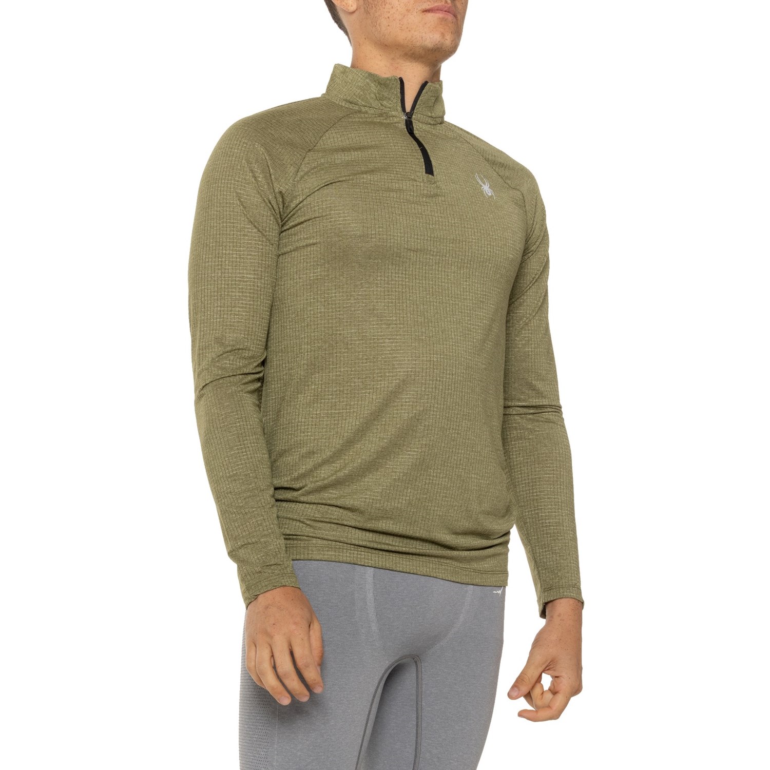 Spyder Textured Rib Shirt - Zip Neck, Long Sleeve