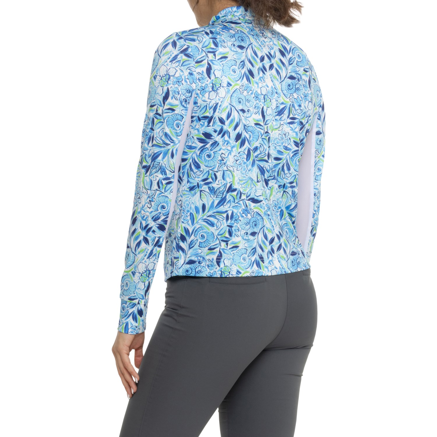 Stella Parker Kelly Mesh Insert Shirt - UPF 50, Zip Neck, Long Sleeve ...