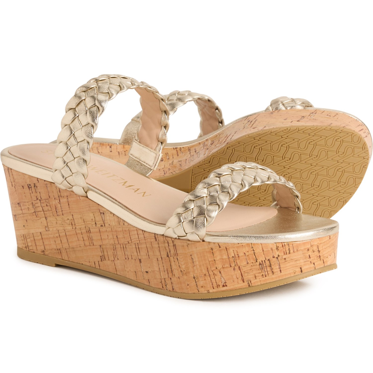 Stuart Weitzman Alena Woven Summer Slide Wedge Sandals (For Women ...