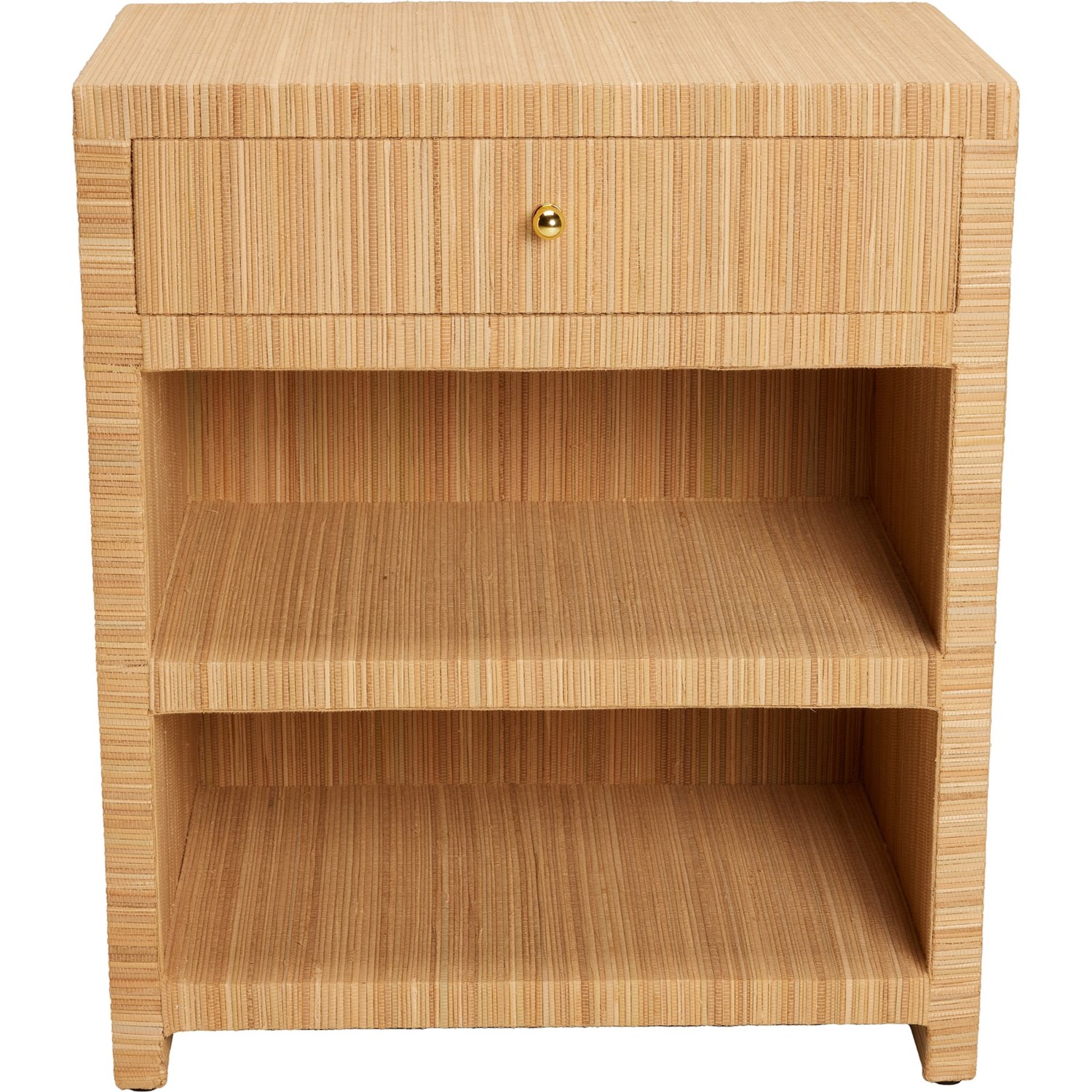 Tahari 1-Drawer Raffia Accent Nightstand - 22x14x26” - Save 53%