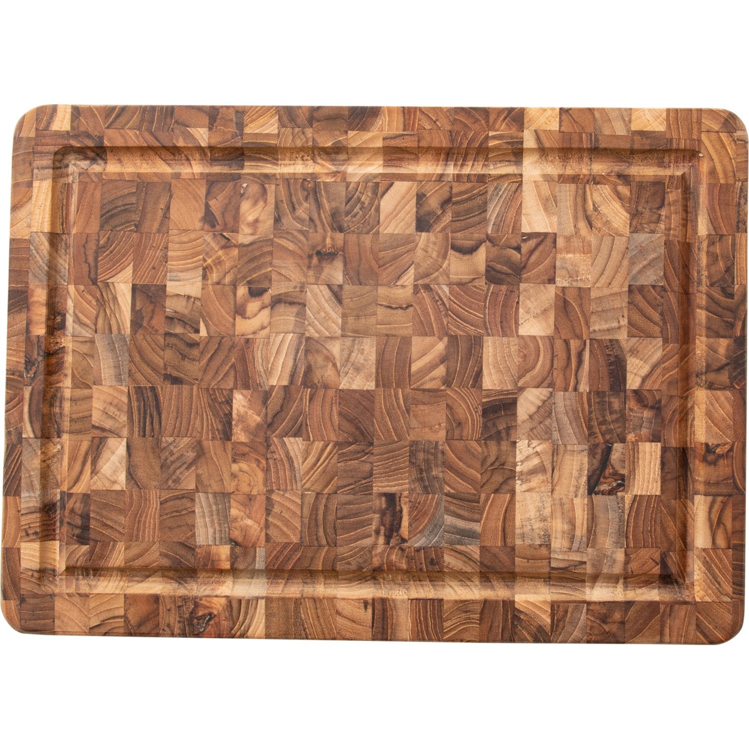 Teakhaus Small Rectangle End-Grain Cutting Board with Hand Grips ...