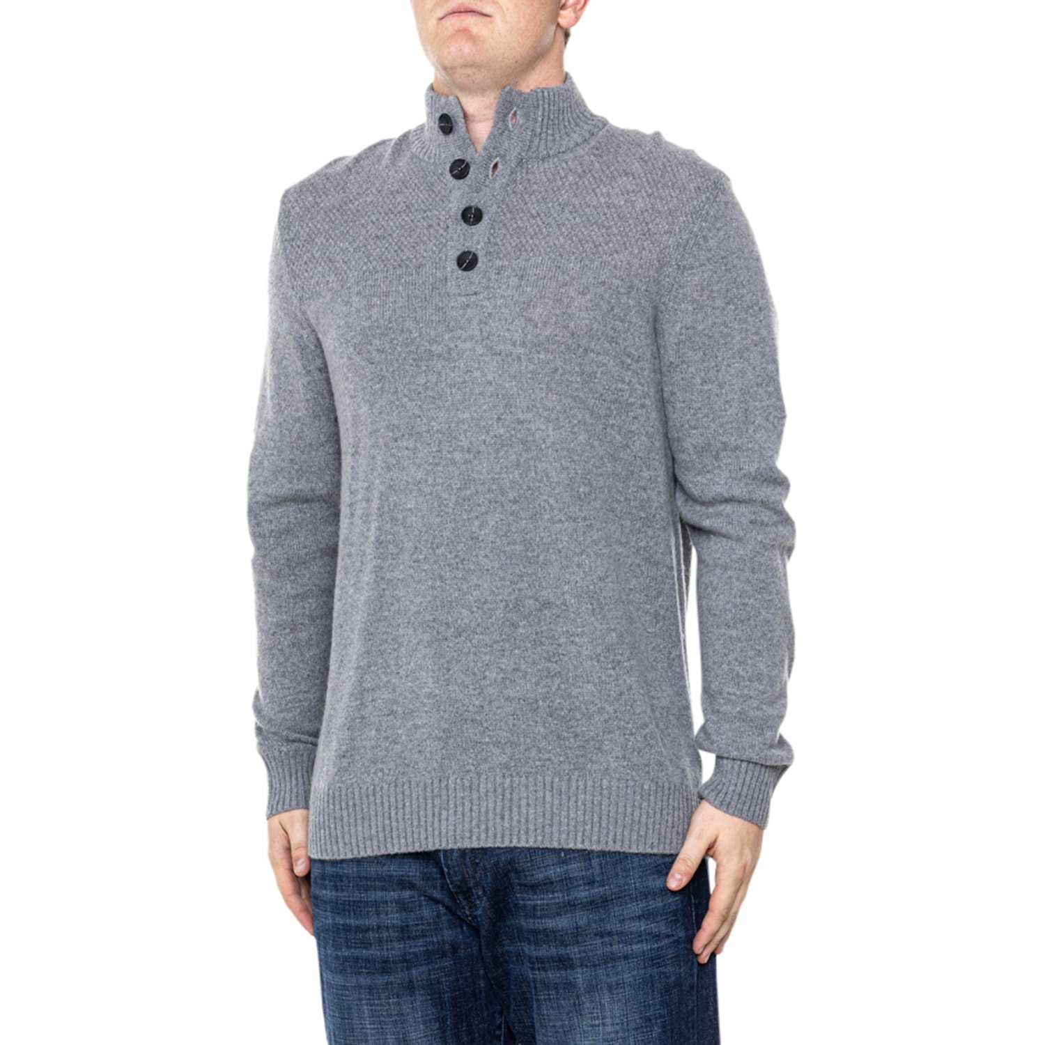Telluride Clothing Company Button Mock Neck Sweater - Wool - Save 50%