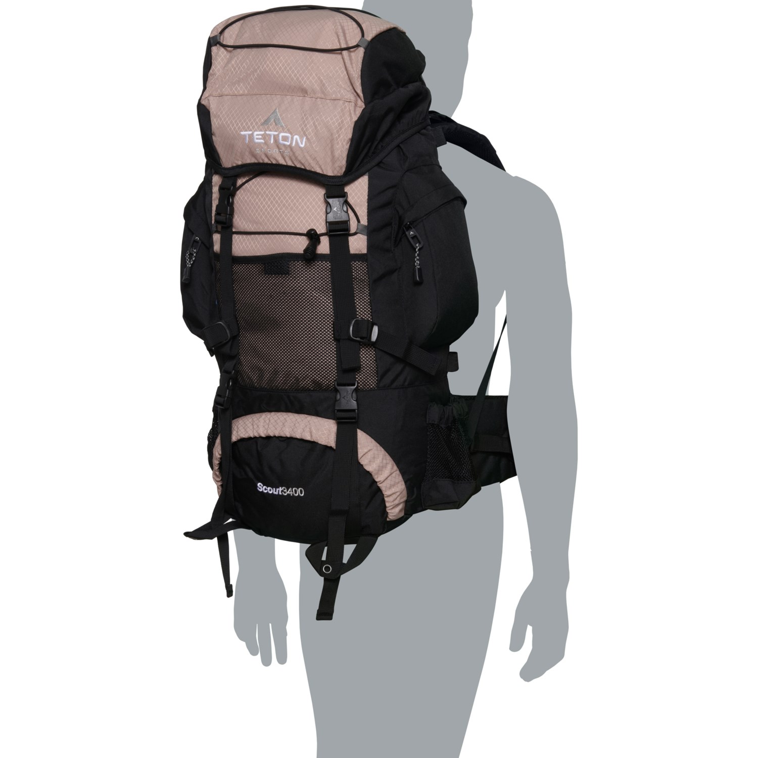 Teton Sports Scout 3400 55 L Backpack - Internal Frame, Tan - Save 33%