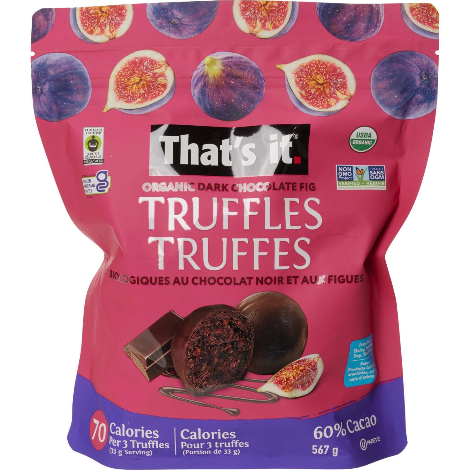 That's It Organic Dark Chocolate Fig Truffles - 20 oz. - Save 25%