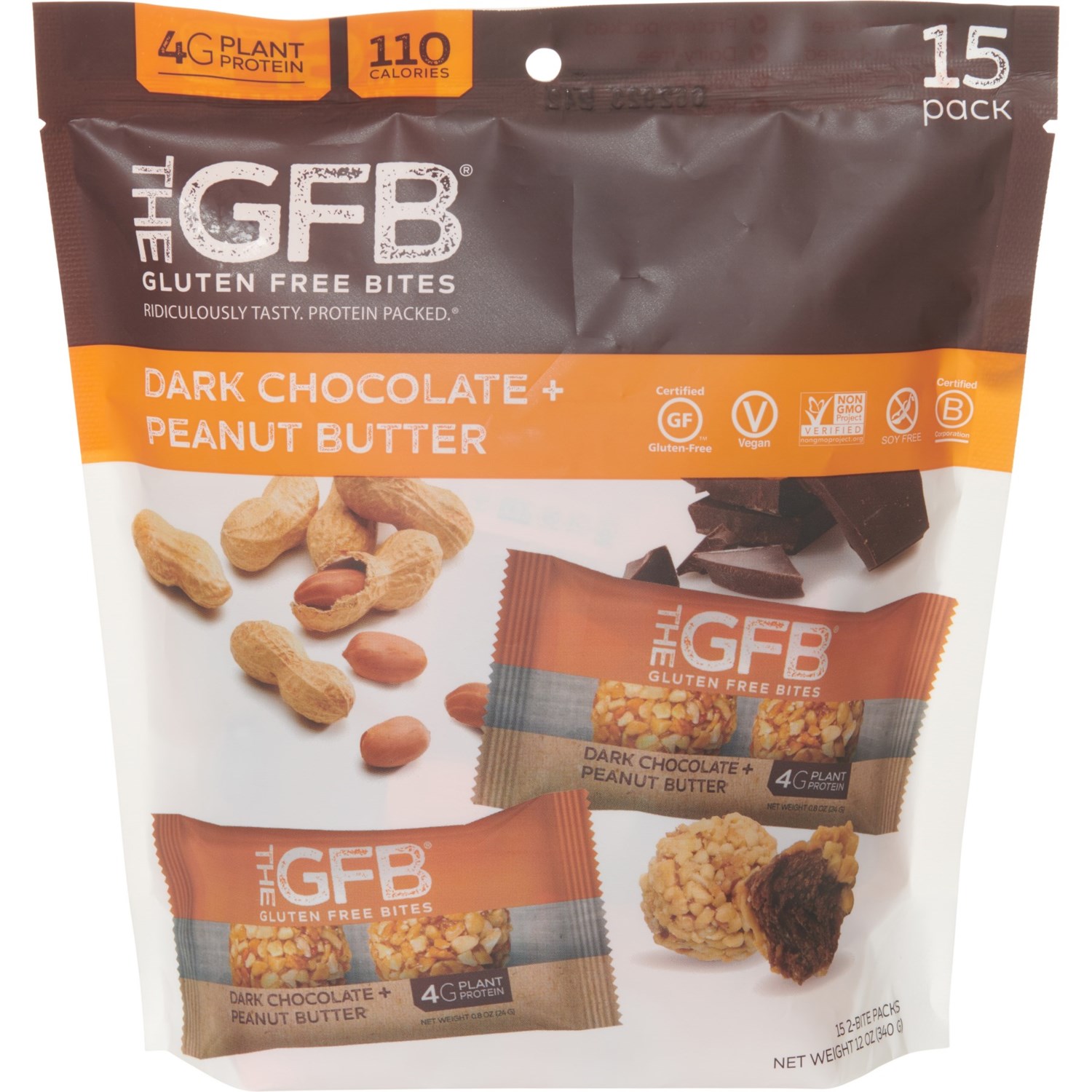 The GFB Dark Chocolate Peanut Butter Gluten-Free Bites - 15-Count ...