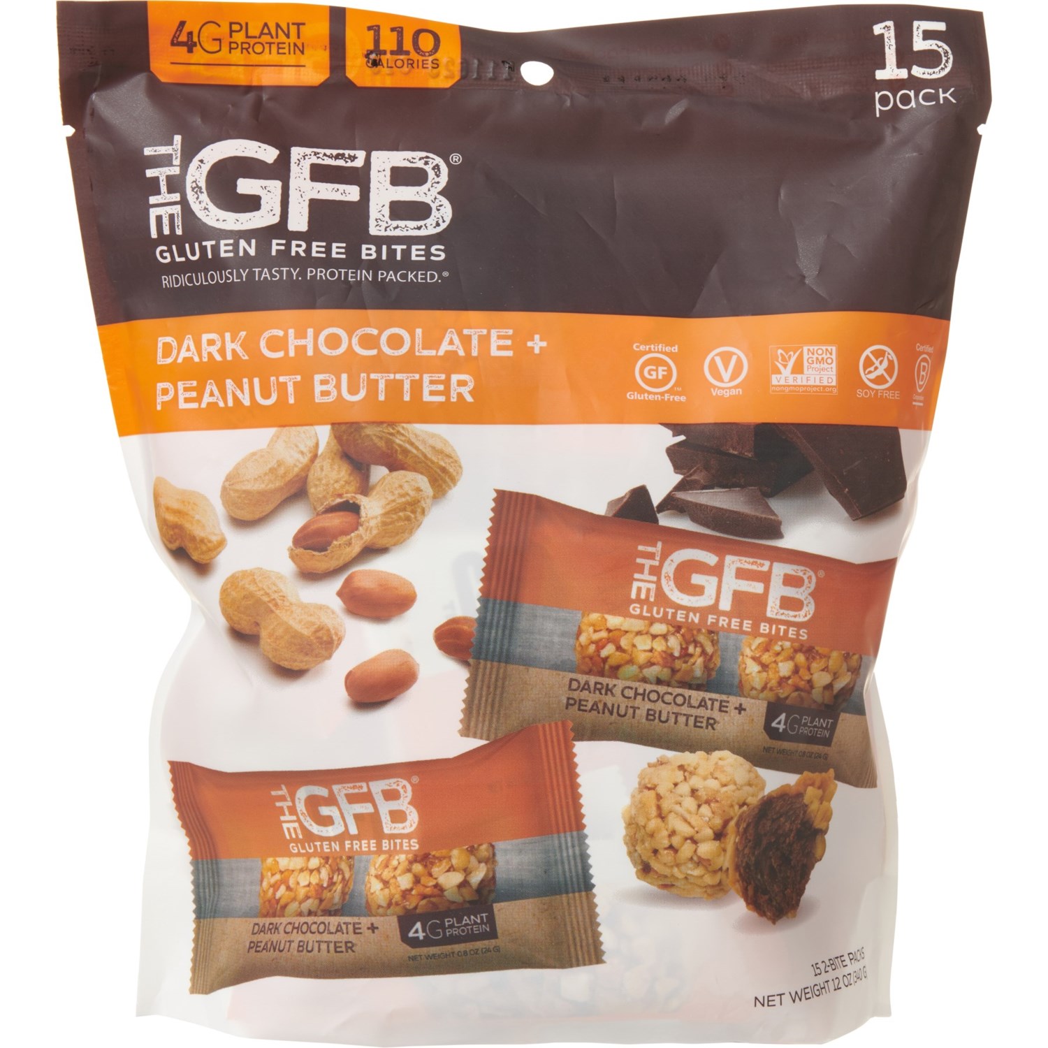 The GFB Dark Chocolate Peanut Butter Twin Bites - 15-Count - Save 27%