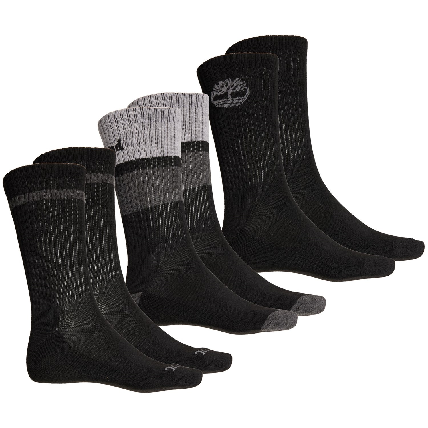 Timberland Cushioned Socks- 6-Pack, Crew (For Men) - Save 33%