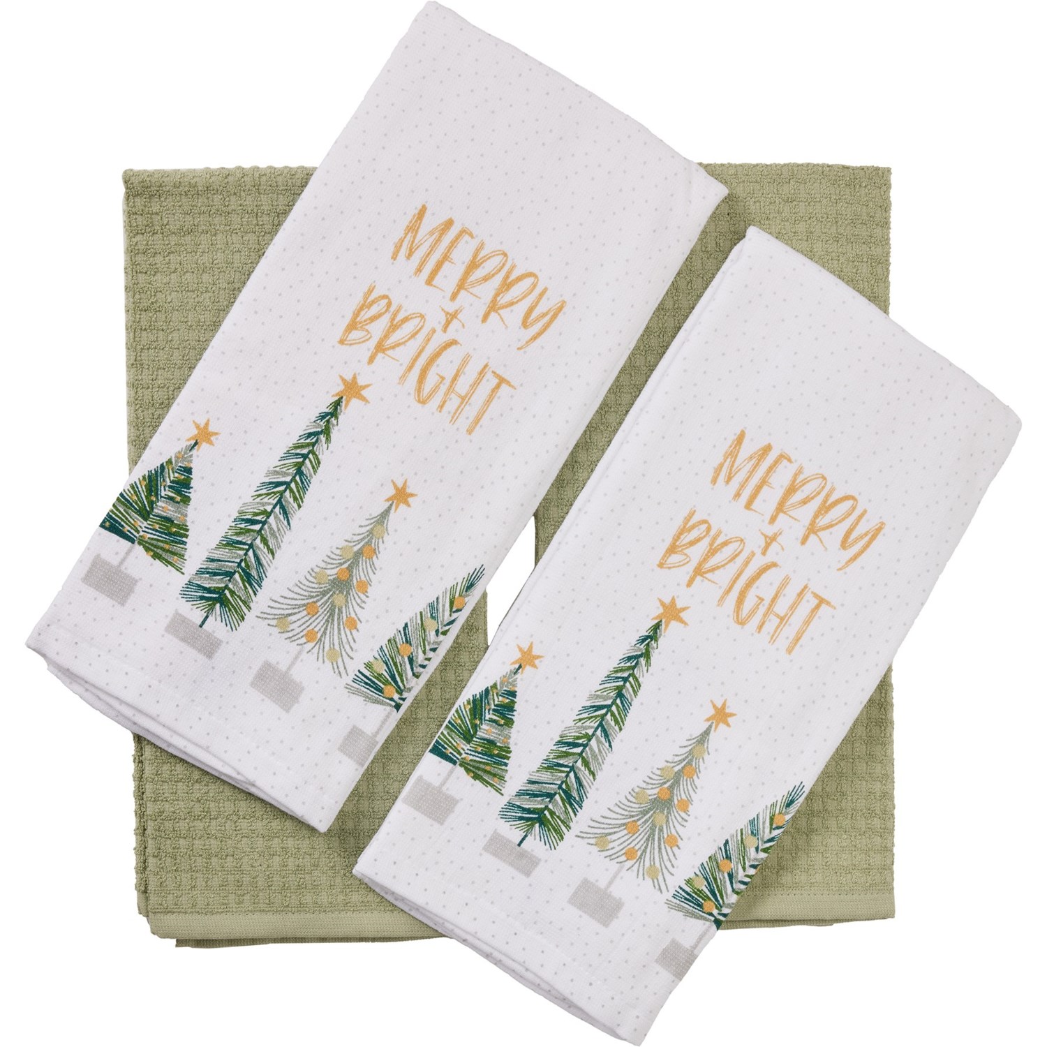 Tinsel & Fir Bottle Brush Trees Kitchen Towels - 4-Pack, 18x28” - Save 58%