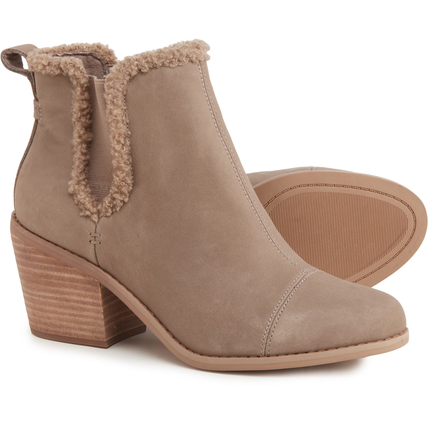 TOMS Everly Faux-Shearling Trim Chelsea Boots (For Women)