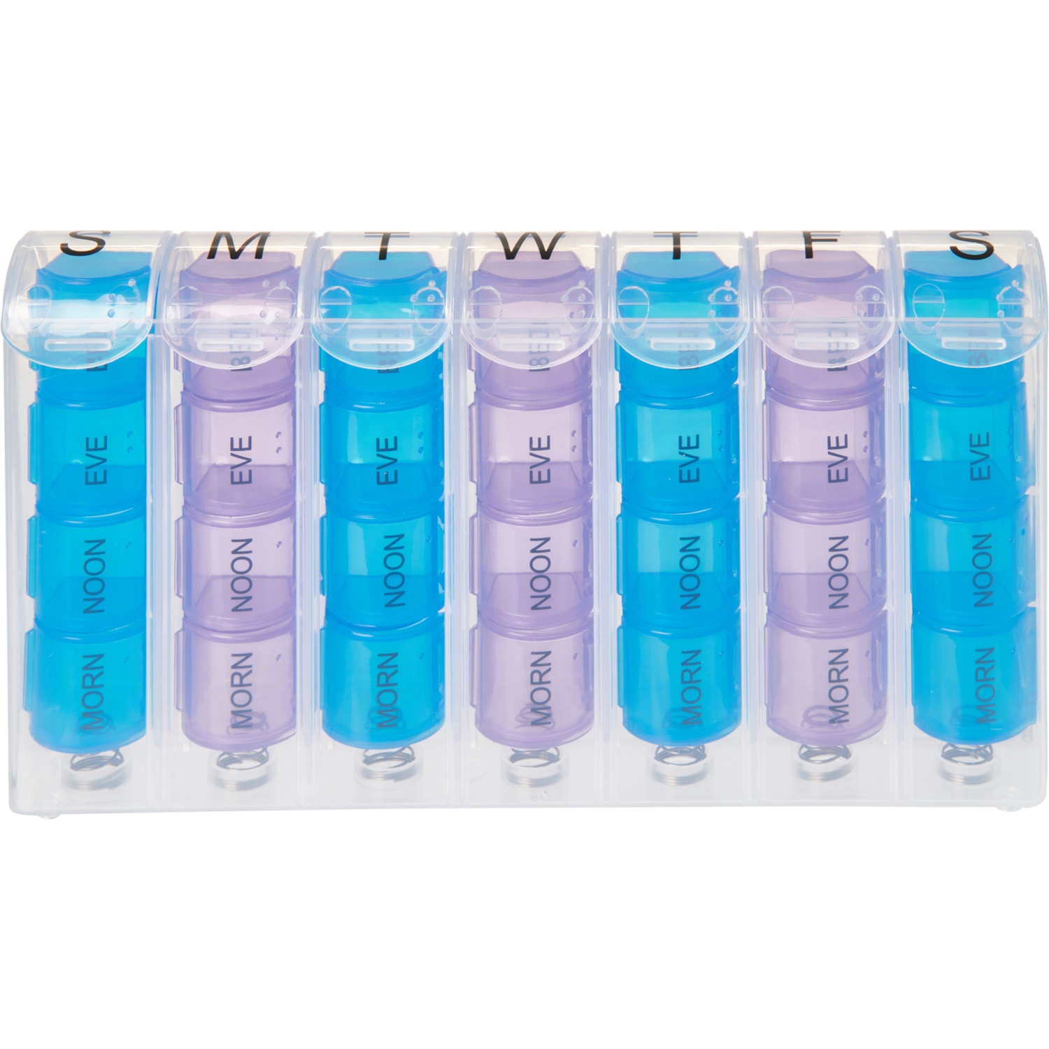 Weekly Medication Planner Travelon 7-Day Pill Organizer - Color-Coded ...